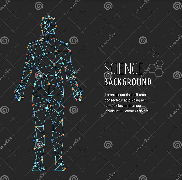 DNA, Genetic Symbol of Man with Dna Molecule Structure Stock Vector ...