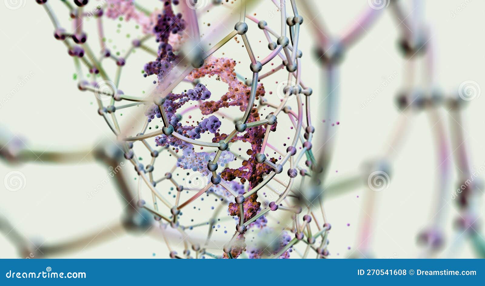 Genetics And Microbiology Concept. DNA Molecules On Blue Background ...