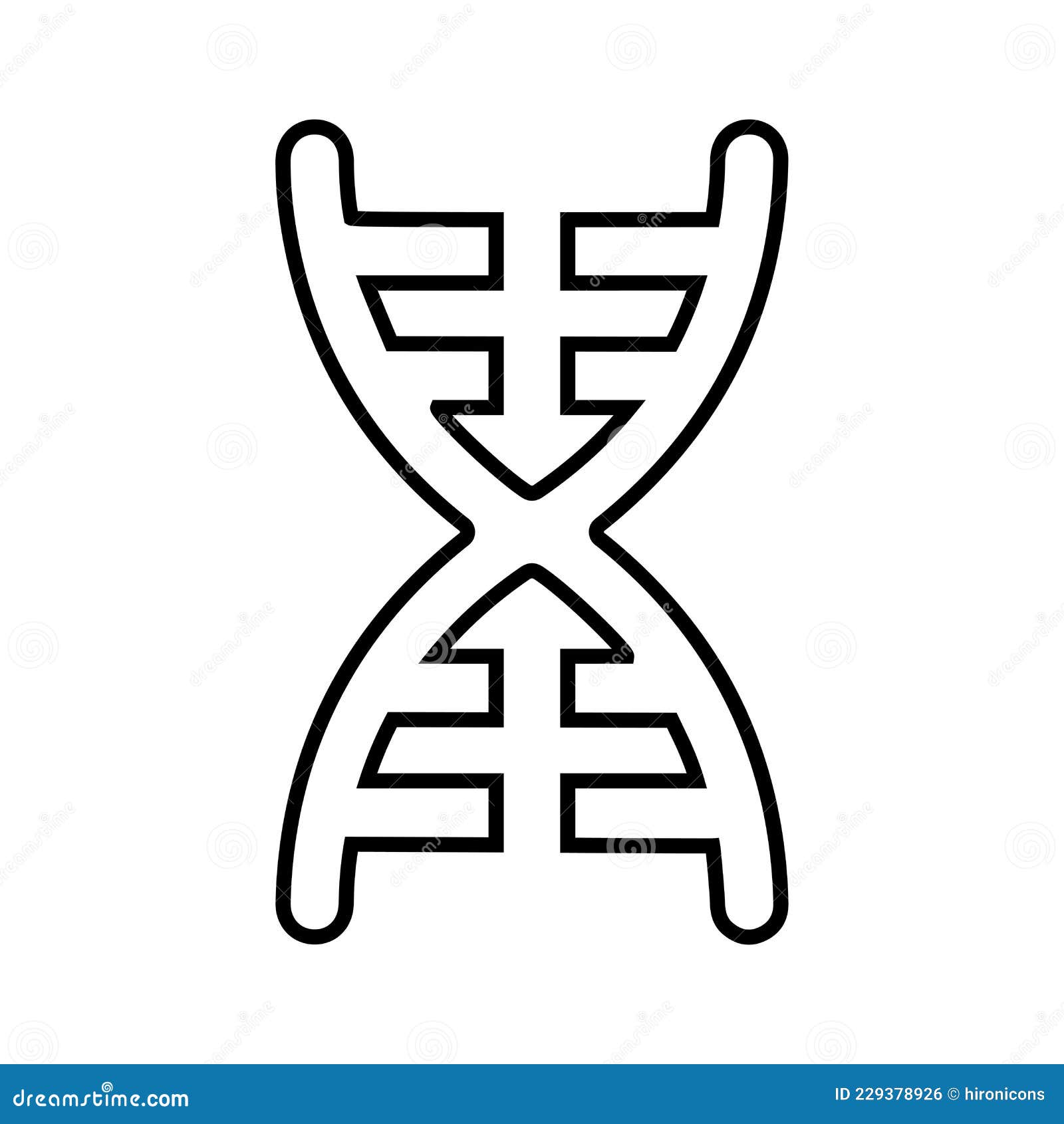 Dna, Genetics Outline Icon. Line Art Vector Stock Illustration ...