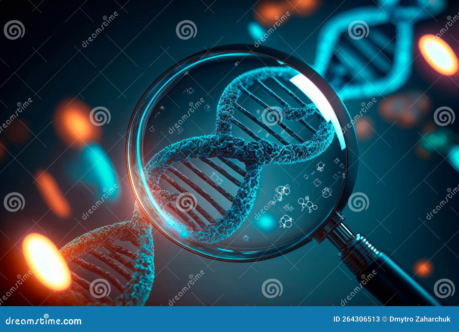 DNA and Genetics Research Concept. DNA Molecule Stock Illustration ...