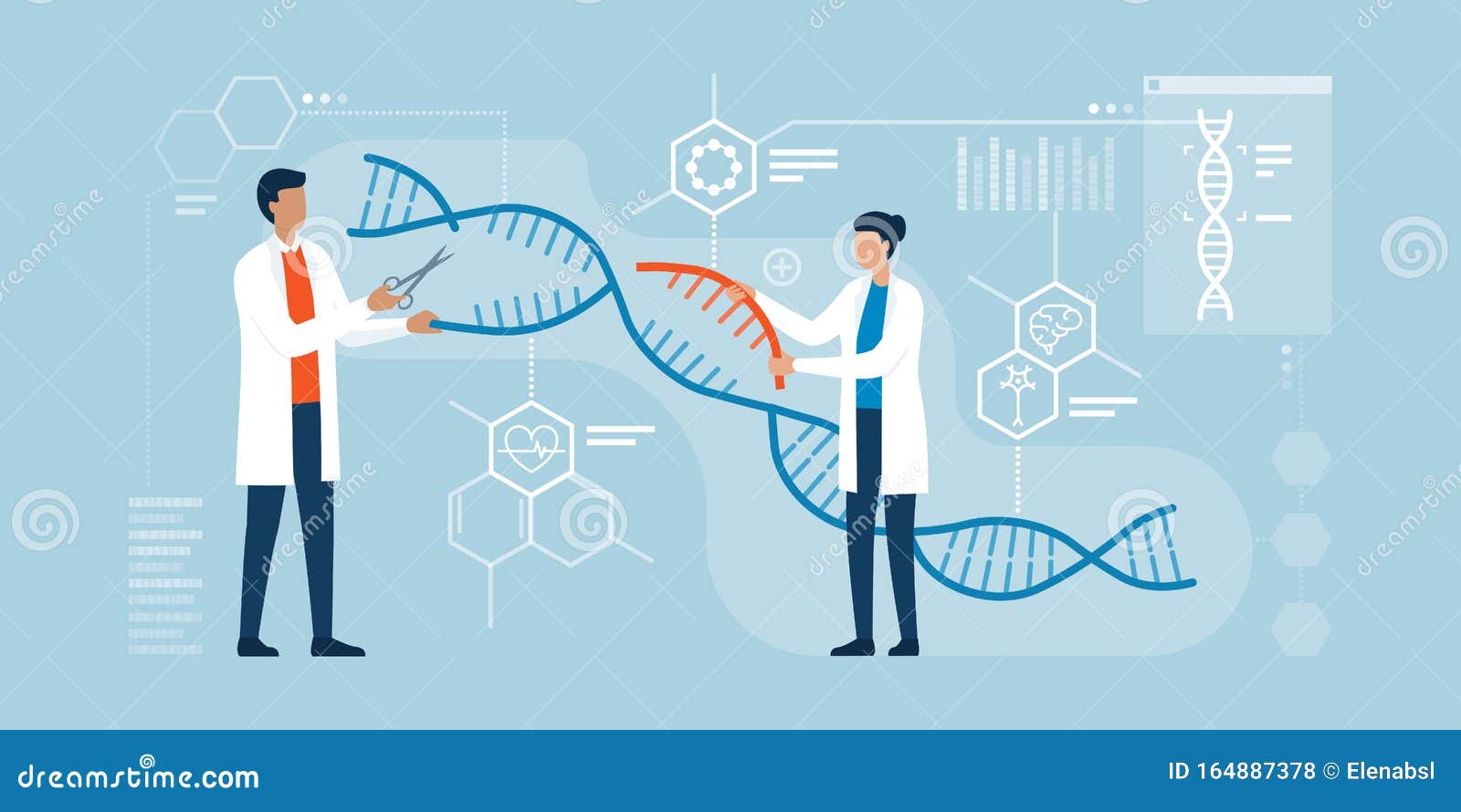 DNA and genome editing stock vector. Illustration of cloning - 164887378