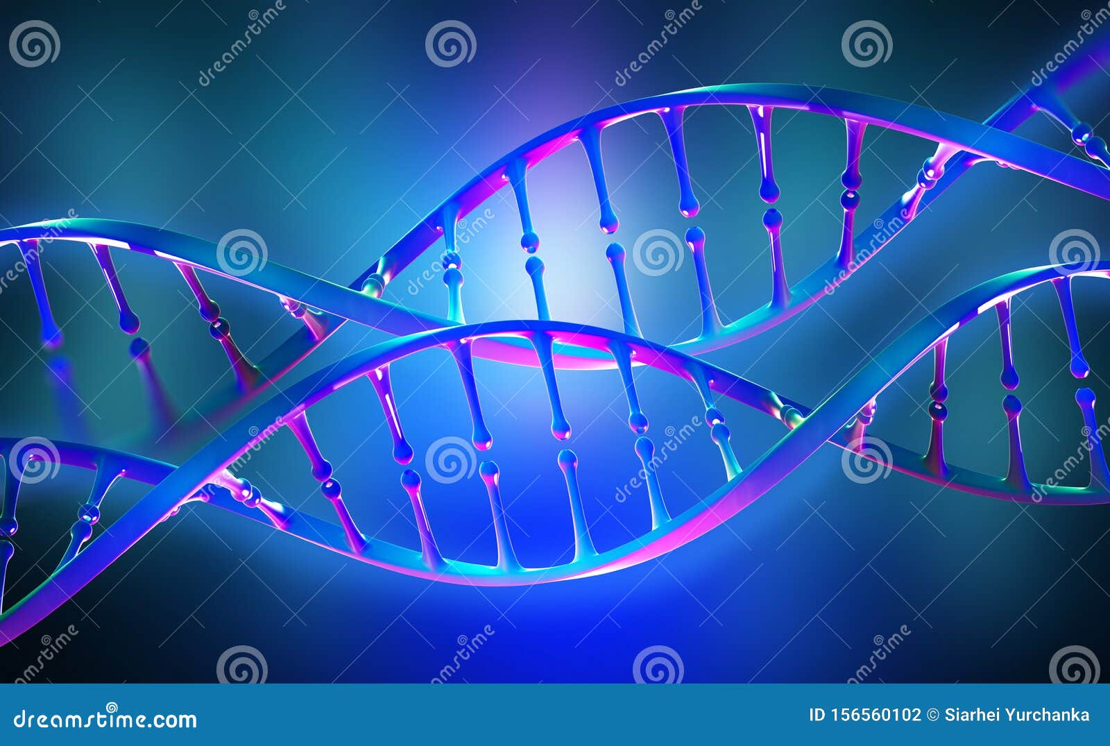 DNA Genome Research. Bright Neon Light Stock Illustration ...