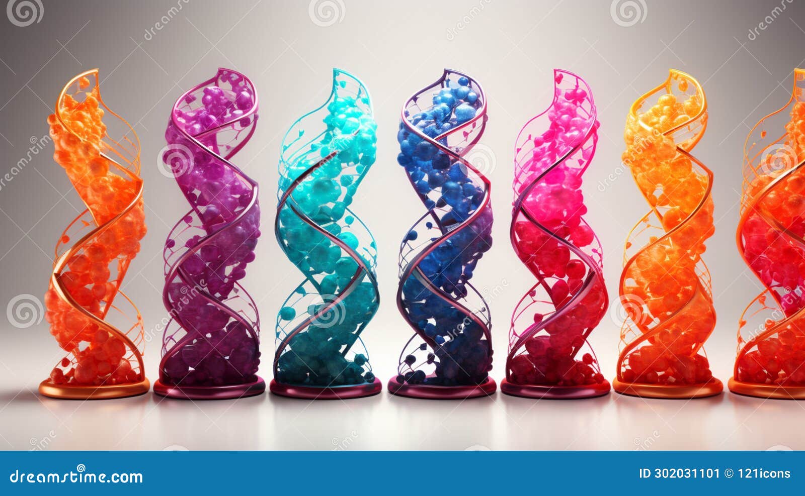 Genome 3D In The Structure Of DNA. Genome Sequence. Telomere Is A ...