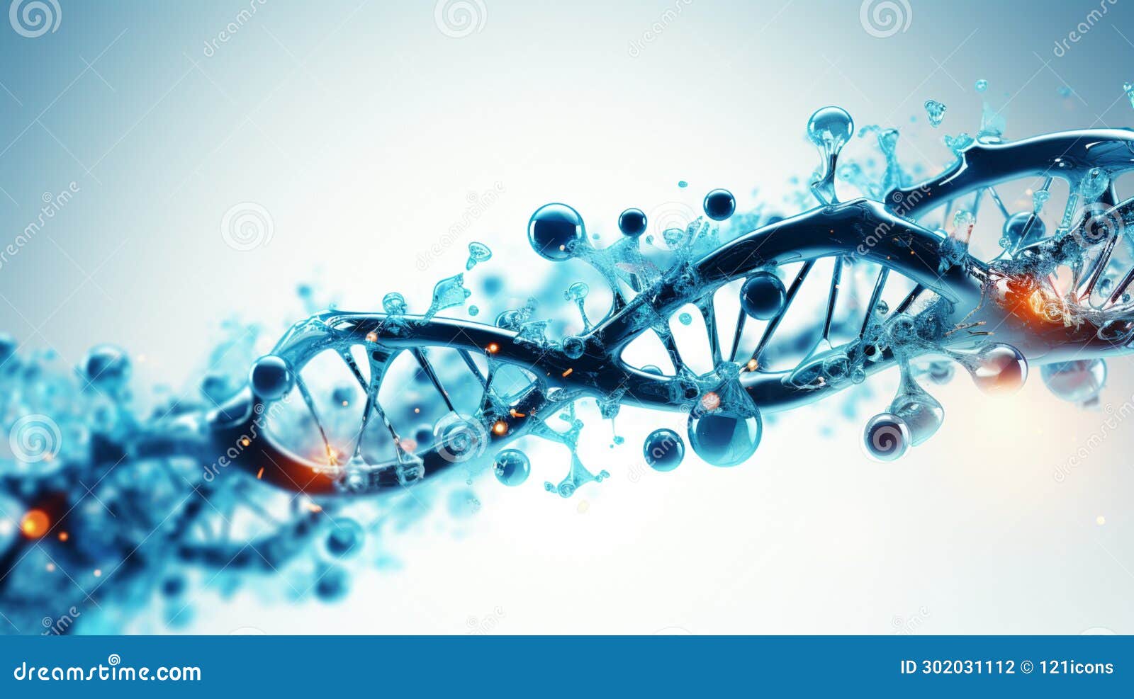 DNA Genome Structure Isolated on White Background Stock Illustration ...