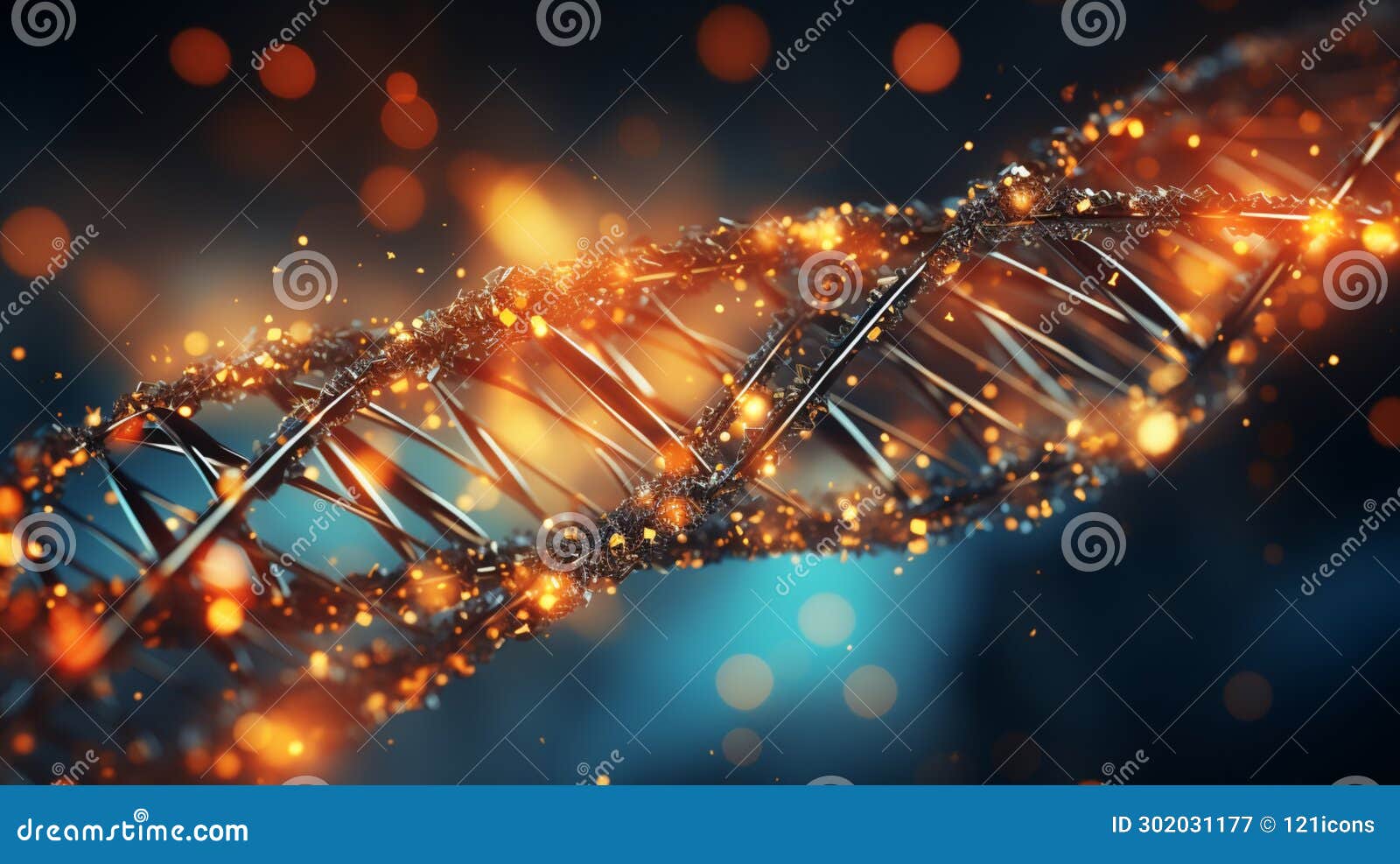 DNA Genome Structure Poster with Copy Space Stock Illustration ...