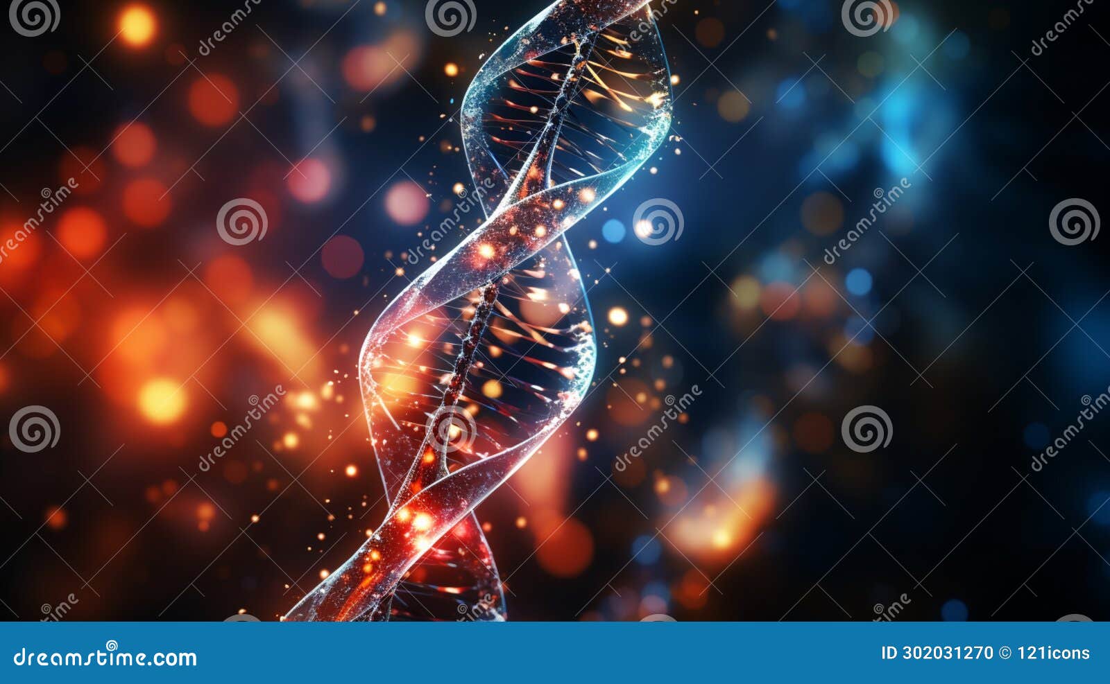 DNA Genome Structure Poster with Copy Space Stock Illustration ...