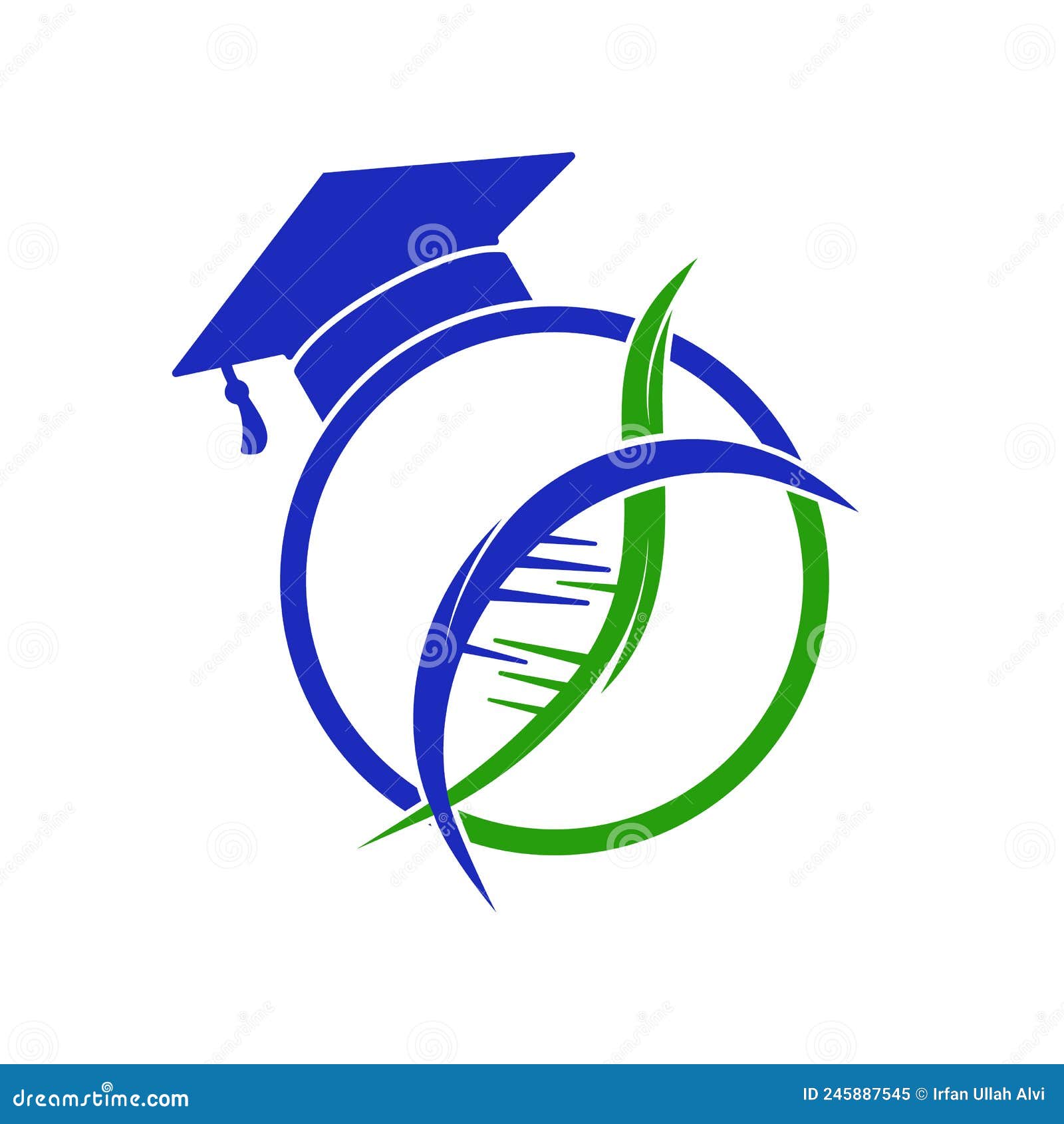 DNA Graduation Vector Logo Design. Science School Vector Logo Concept ...