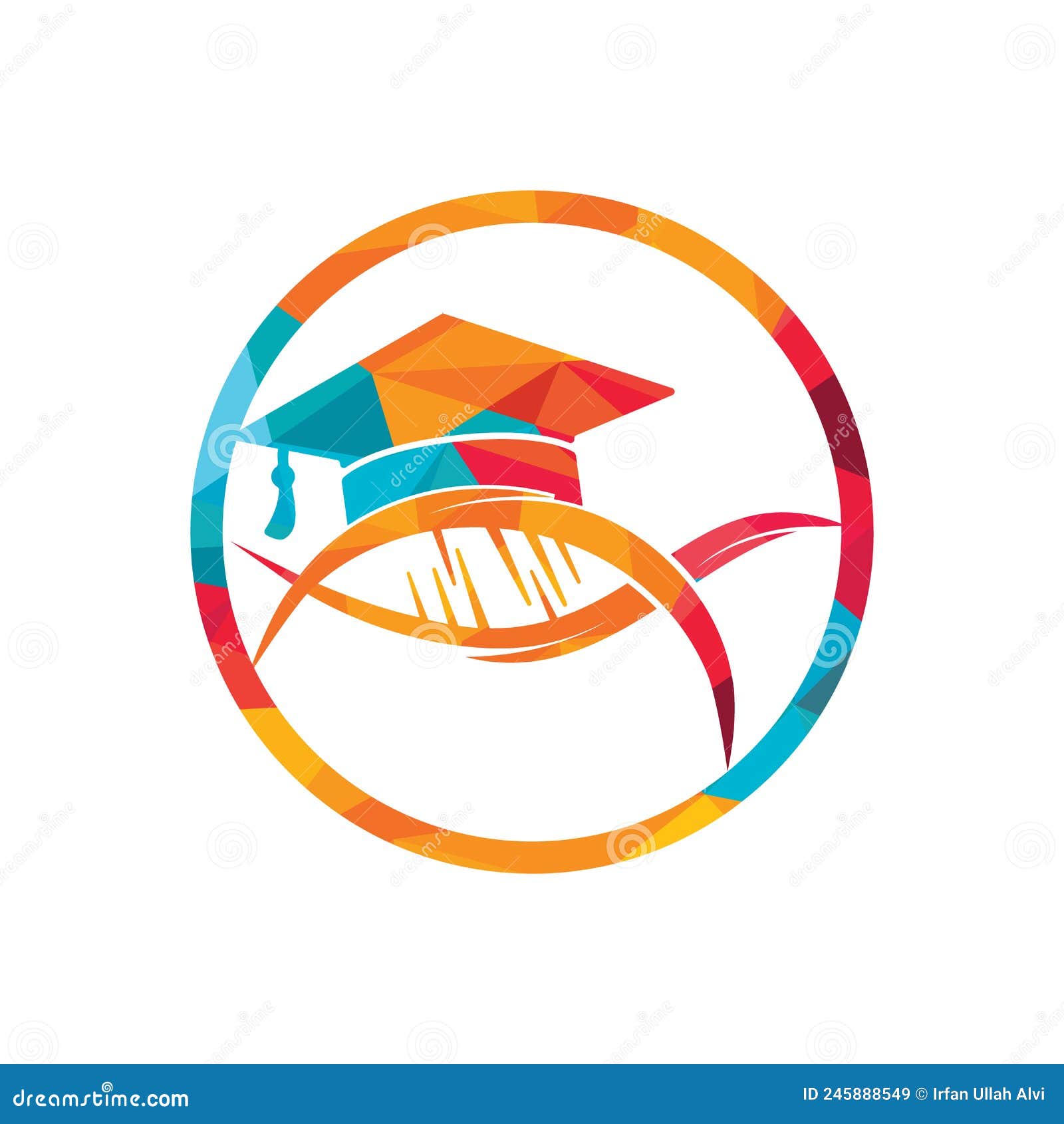 DNA Graduation Vector Logo Design. Science School Vector Logo Concept ...