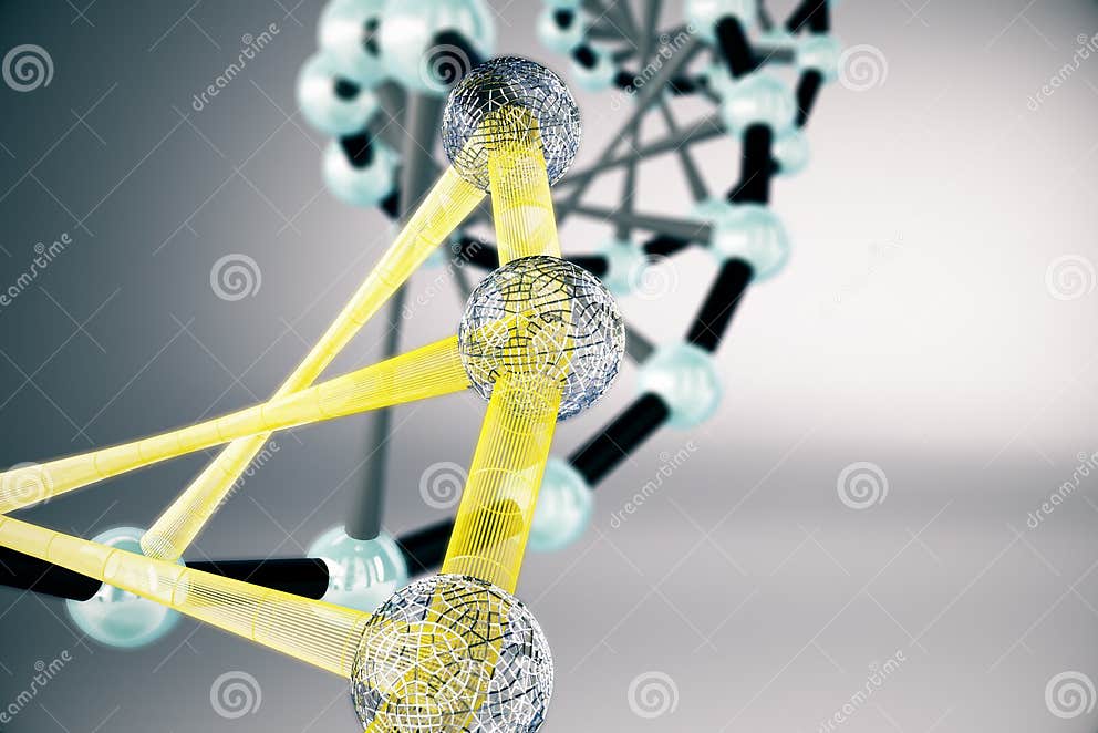 DNA on grey background stock illustration. Illustration of black - 77557468
