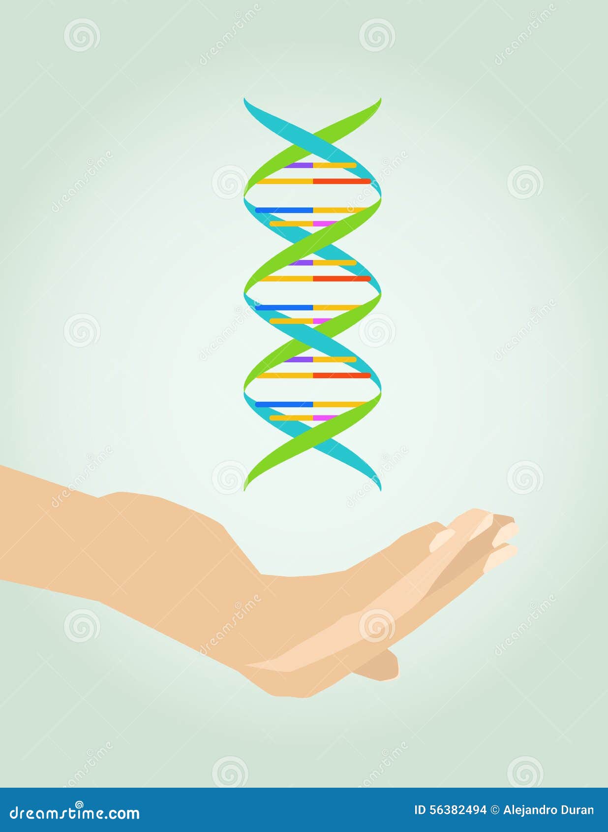 Dna with hand stock vector. Illustration of hand, medical - 56382494