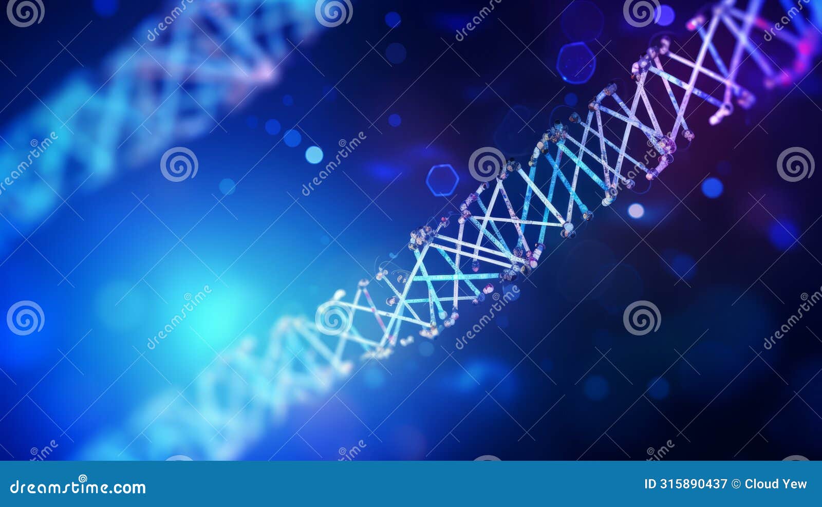 Dna Helix Abstract Background with a Glowing Pattern Stock Illustration ...