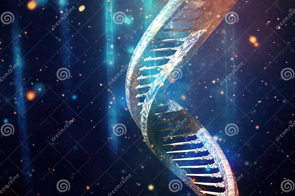 Dna Helix with Binary Code Overlay Stock Photo - Image of molecular ...