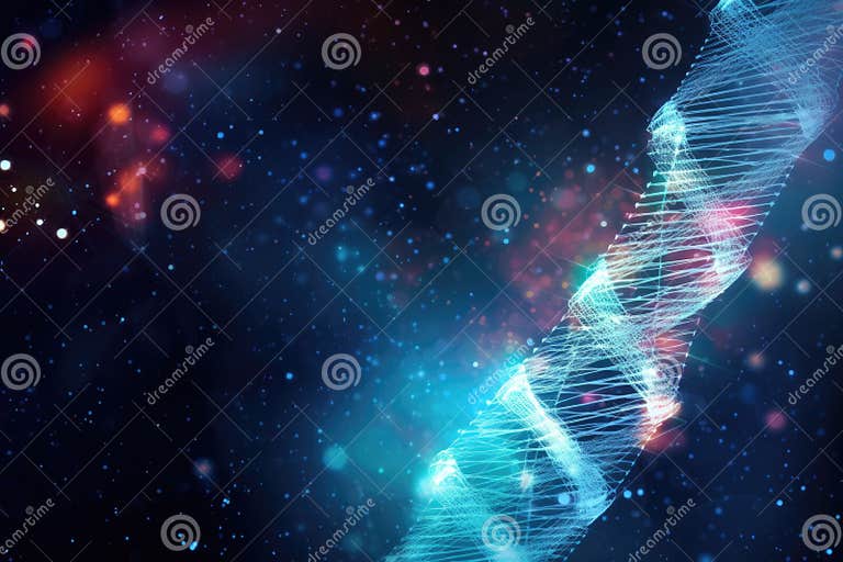 Dna Helix with Binary Code Overlay on a Digital Background Stock Image ...