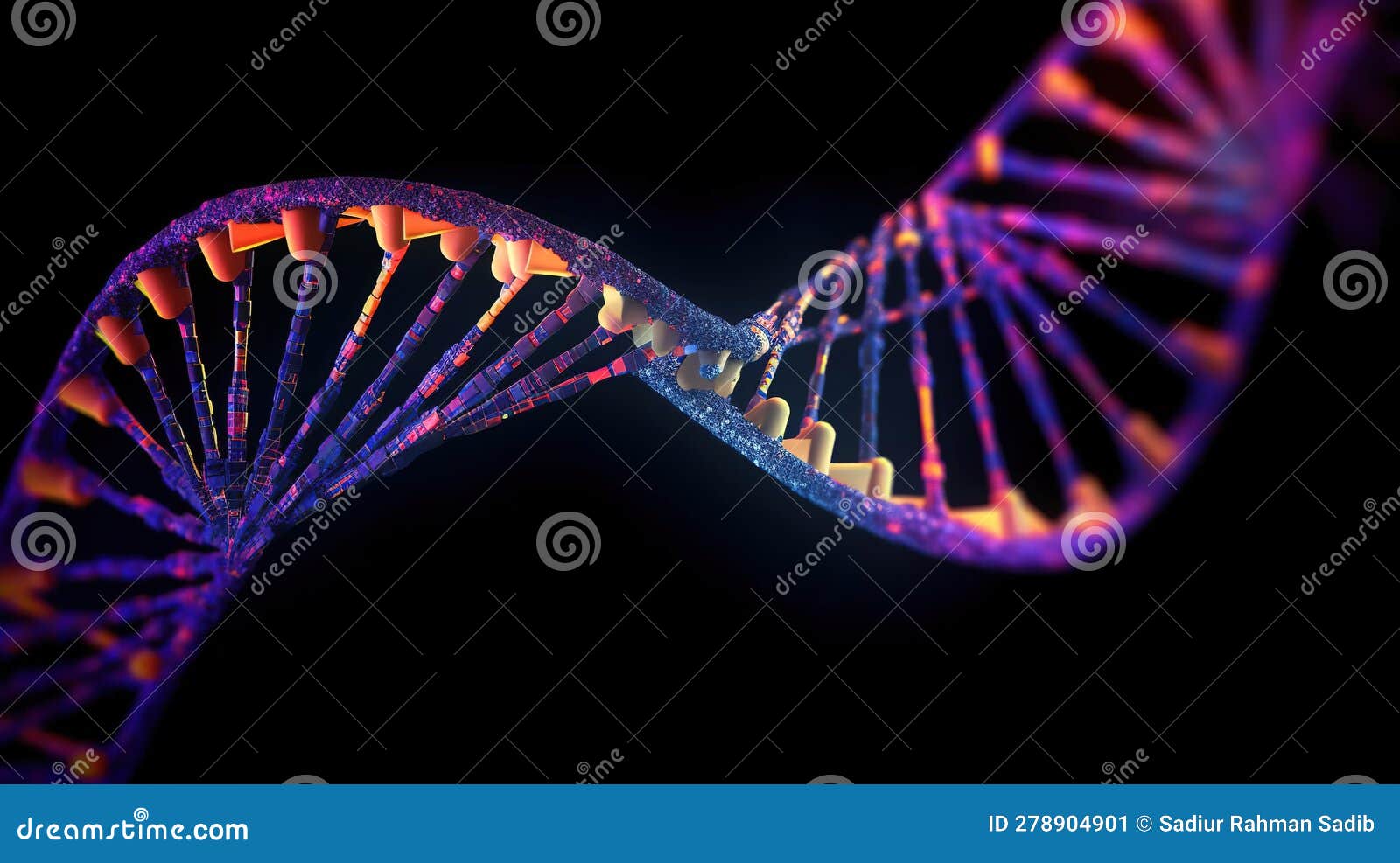 Dna Helix on Black. DNA Molecular Structure with Sequencing Data of ...
