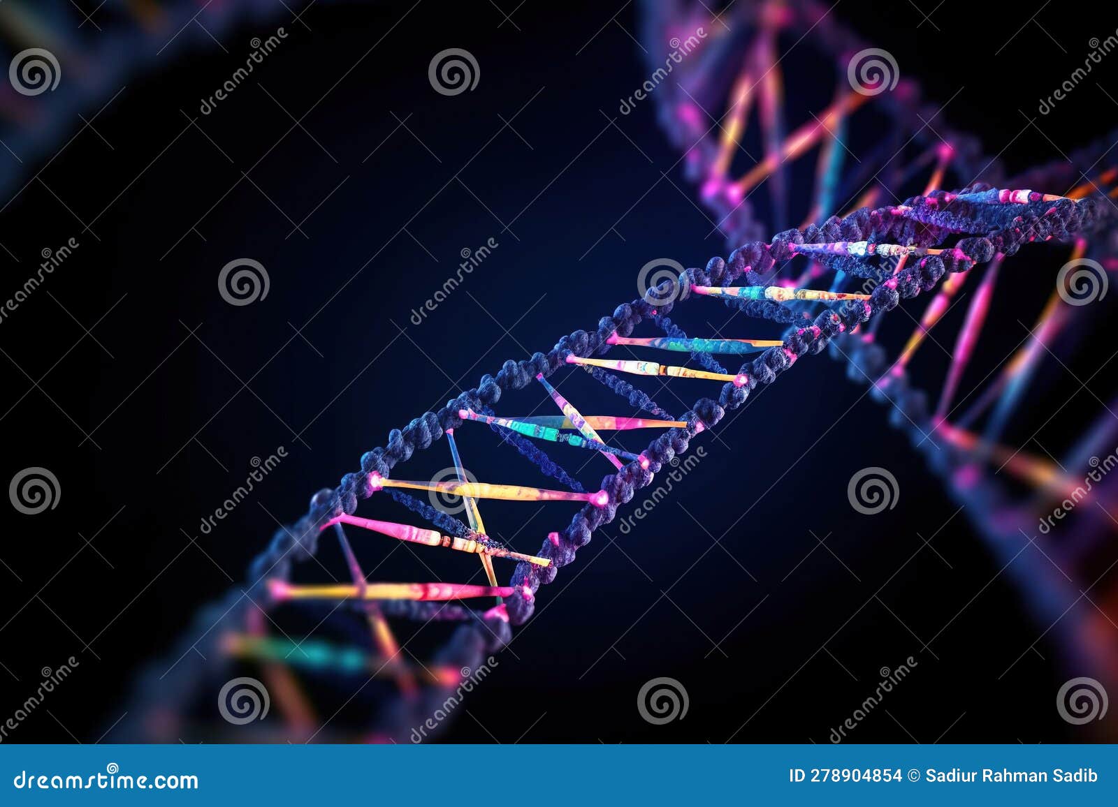 Dna Helix on Black. DNA Molecular Structure with Sequencing Data of ...