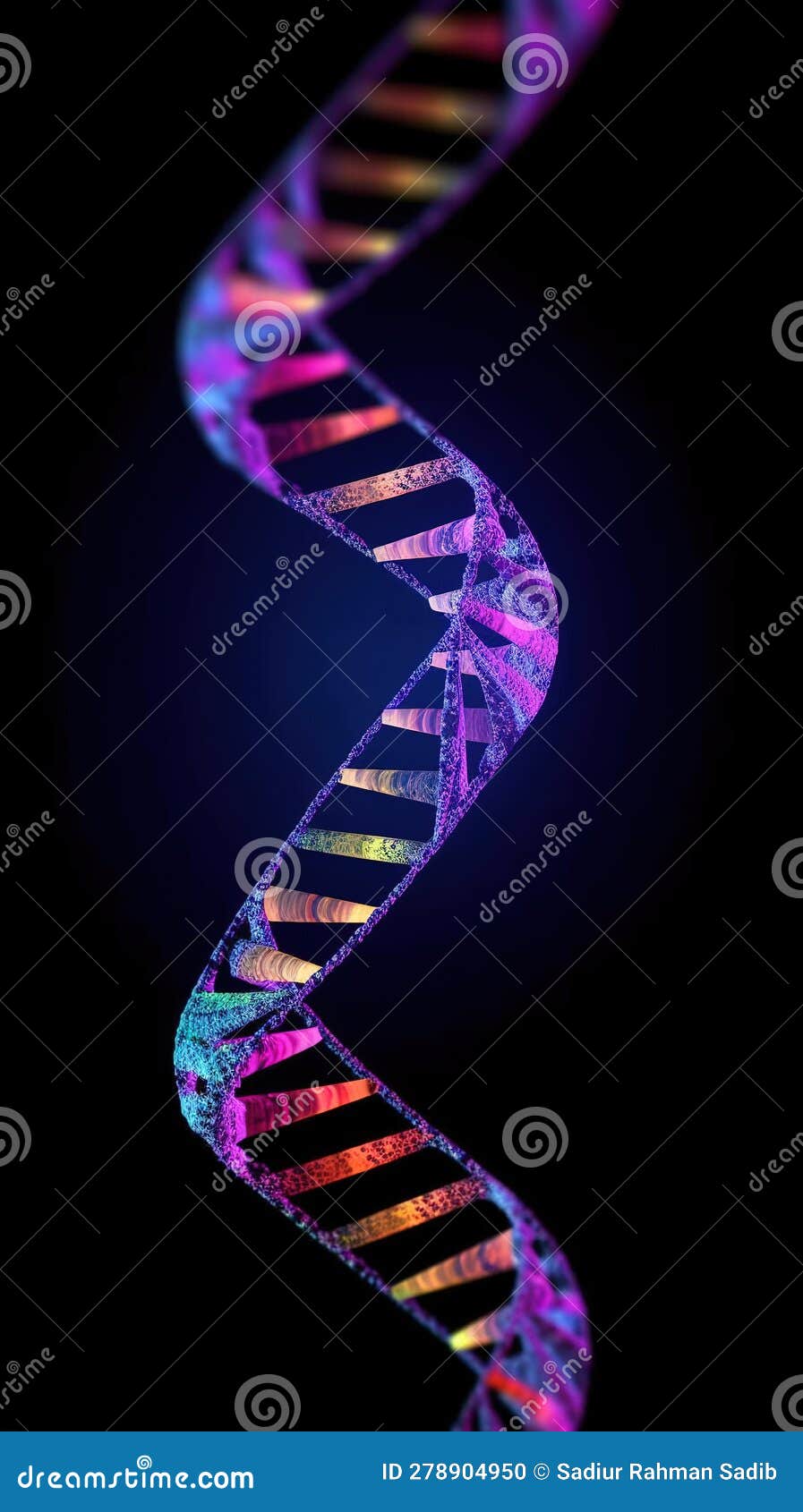 Dna Helix on Black. DNA Molecular Structure with Sequencing Data of ...
