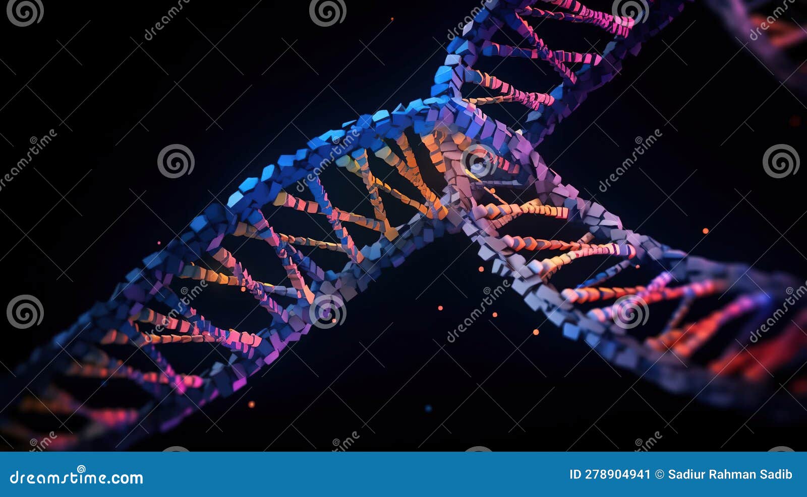 Dna Helix on Black. DNA Molecular Structure with Sequencing Data of ...