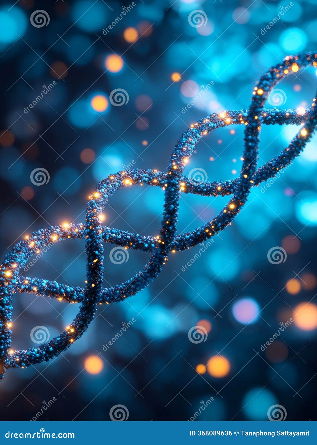 DNA Helix Life Structure And Red Blood Cells 3d Illustration ...