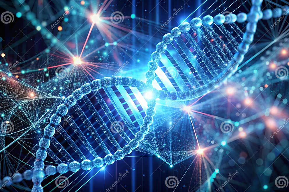 Dna Helix Code a Wallpaper with a Glowing. Generative AI Stock Photo ...