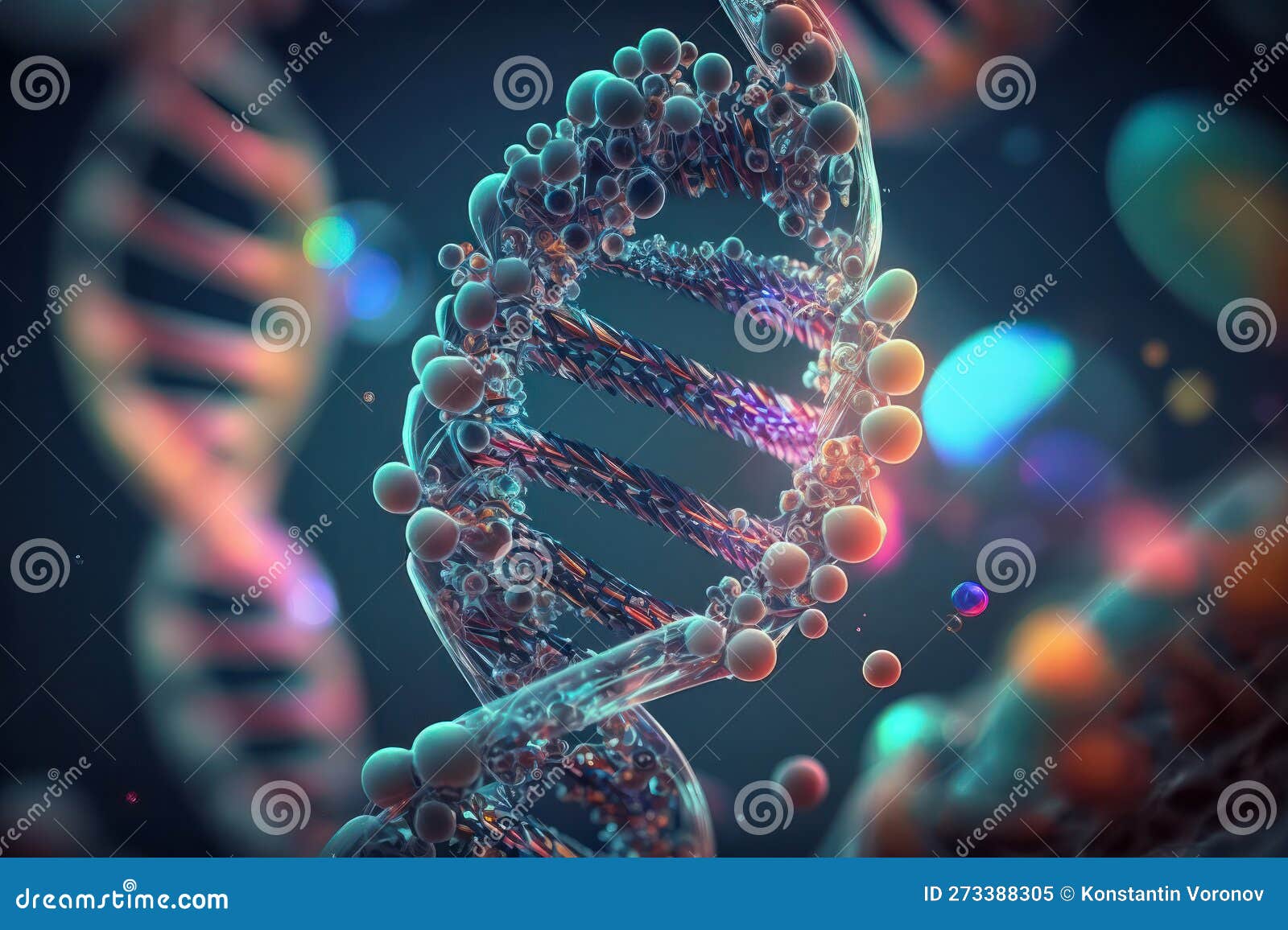 DNA Helix, Colorful Illustration Stock Illustration - Illustration of ...