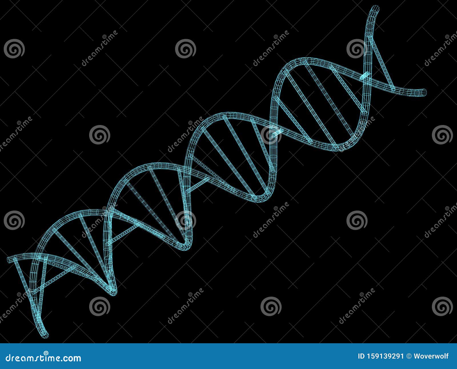 DNA Helix Computer Model 3d Rendering Stock Illustration - Illustration ...