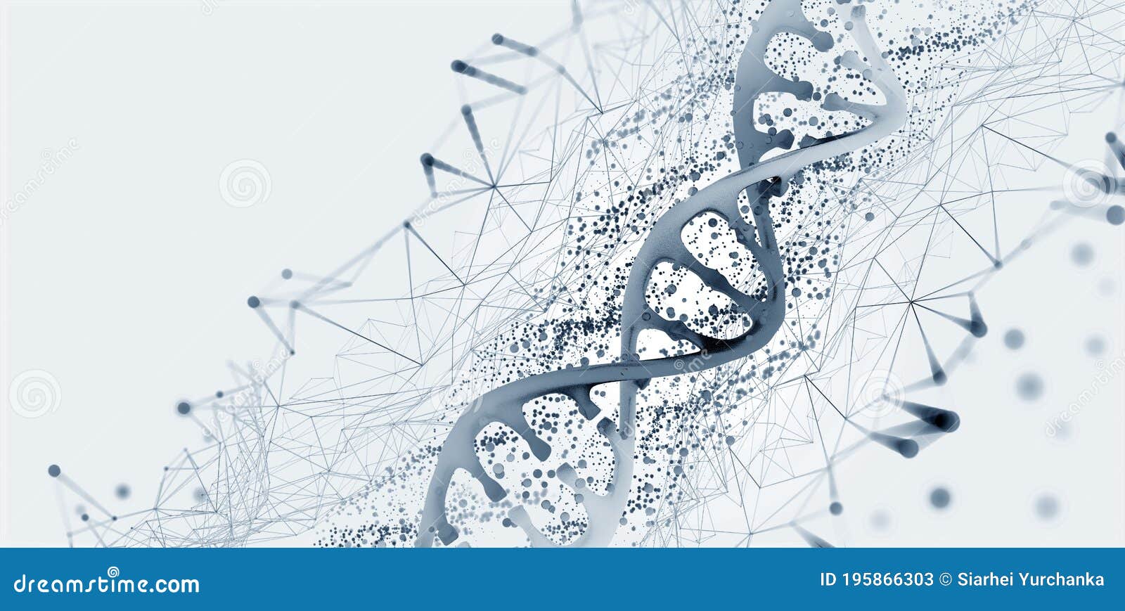 DNA Helix 3D Illustration. Mutations Under Microscope Stock ...