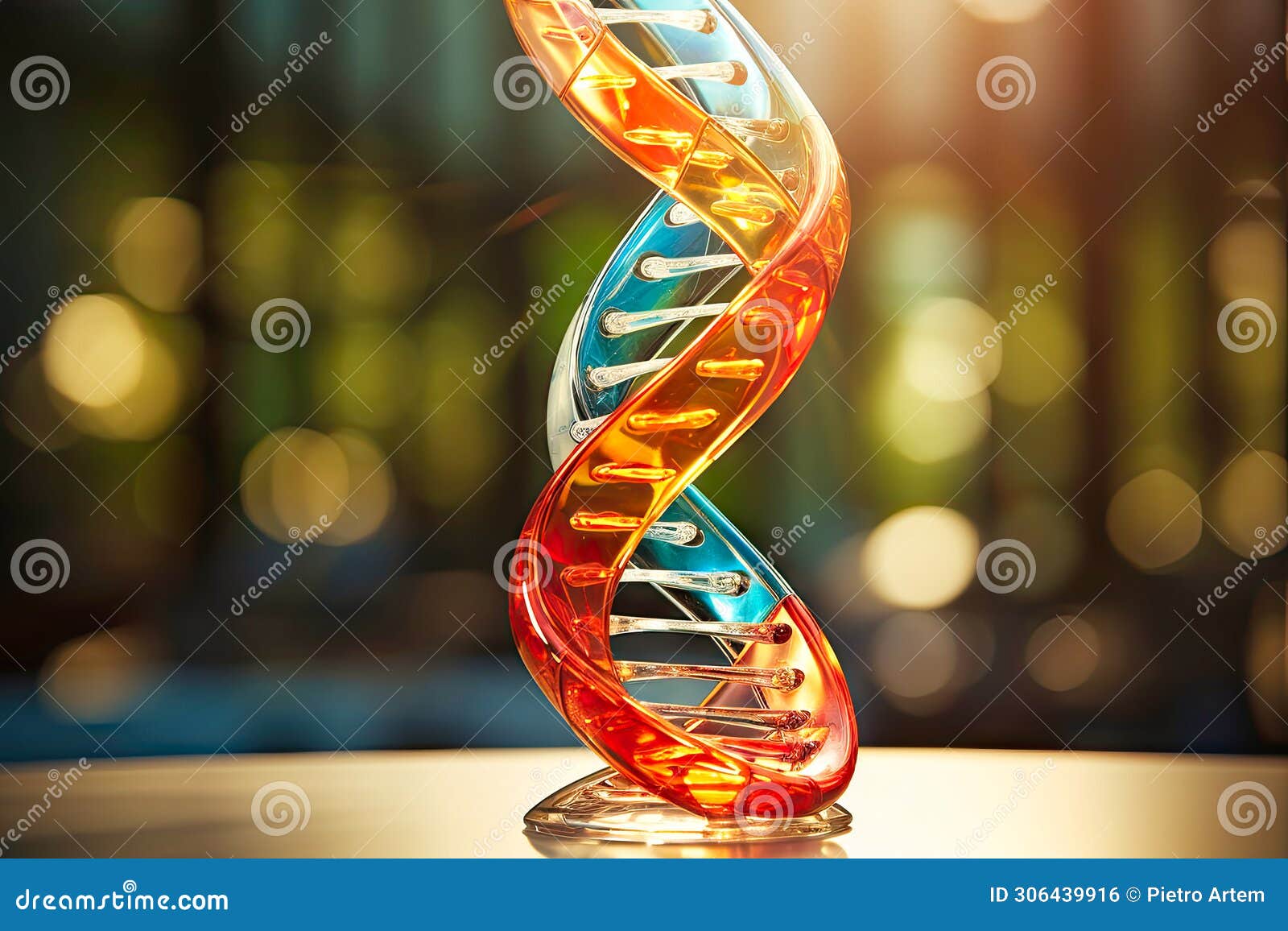 Dna Helix Enlarged Model in Bright Colors and Spots Stock Photo - Image ...