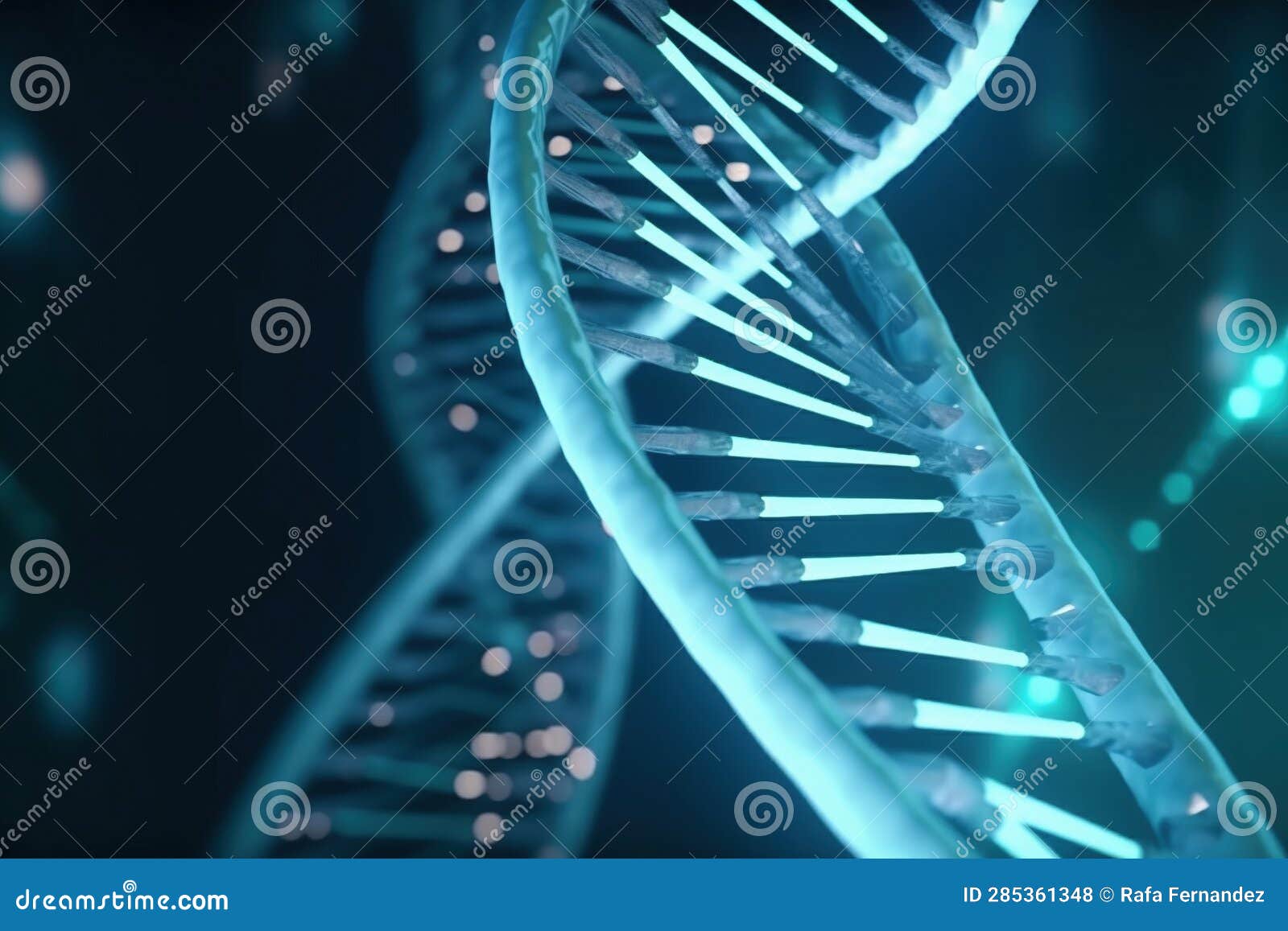 Dna Helix Enlarged Model in Bright Colors and Spots, Generative AI ...