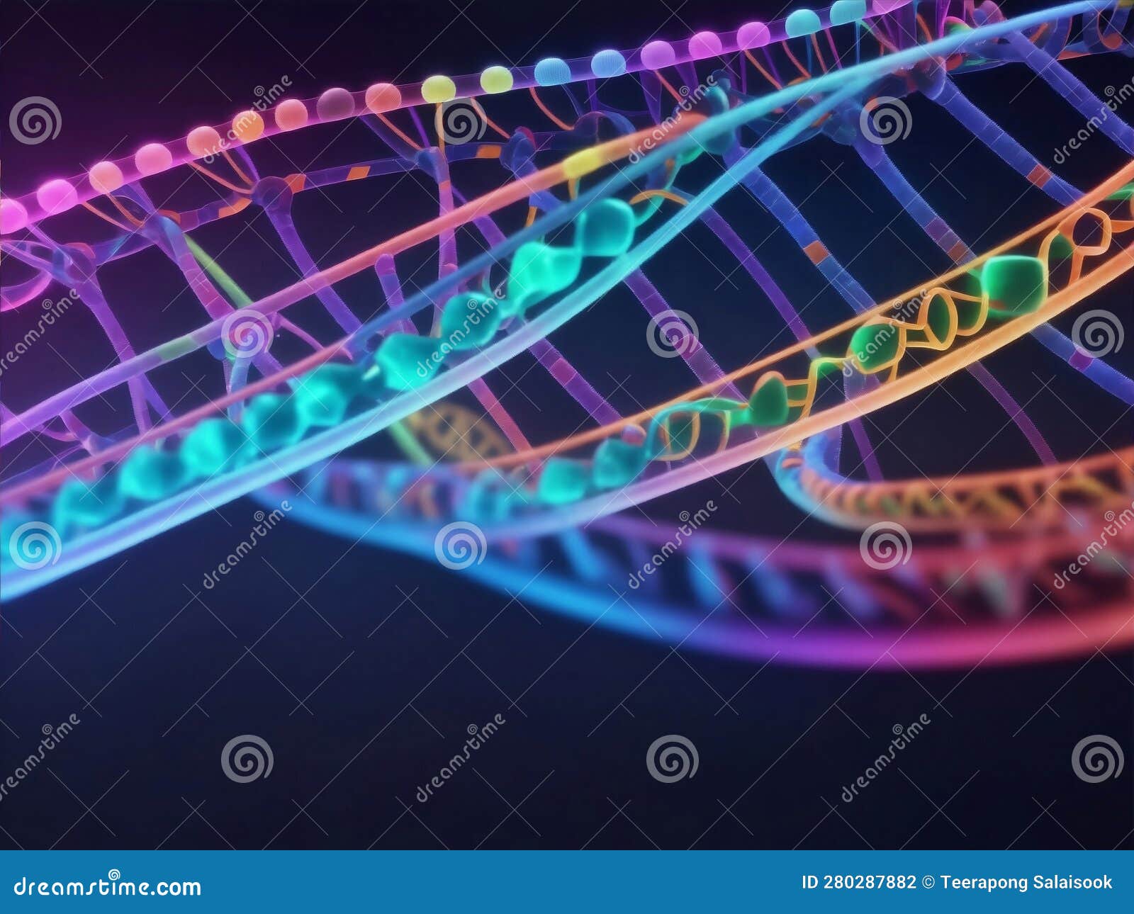Dna Helix Farbenfrohe Gene Chromosomen Generative Ai Illustration Stock ...