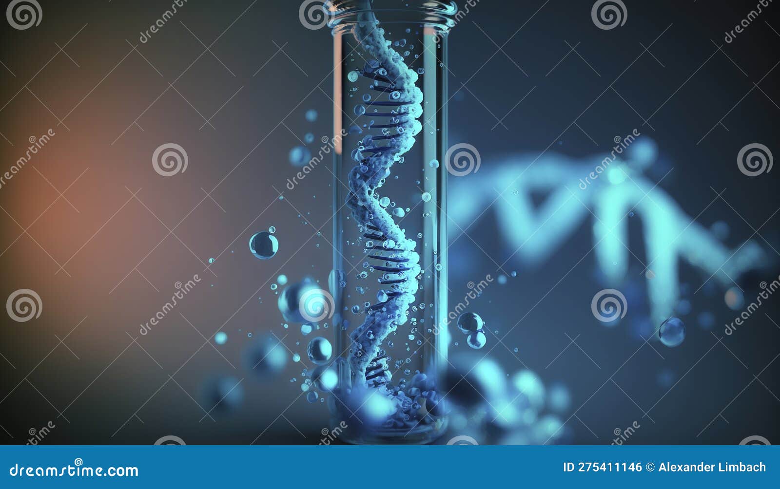 DNA Helix. Generative AI stock illustration. Illustration of ...
