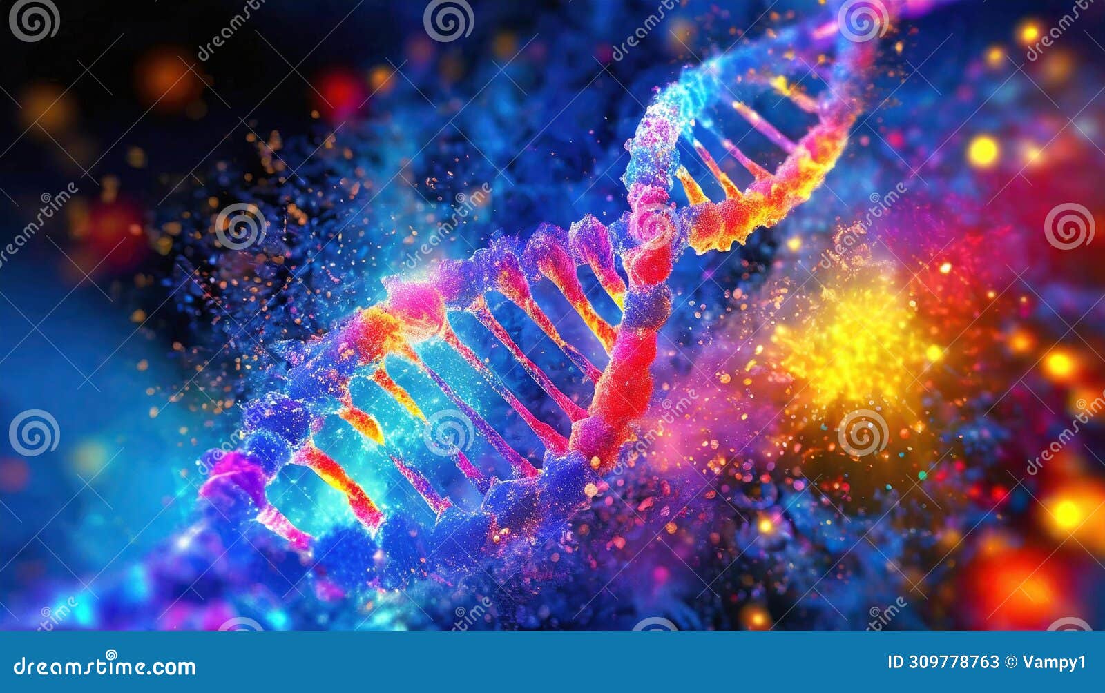 DNA Helix, Genetic Instructions Used in the Growth. Generated Image ...