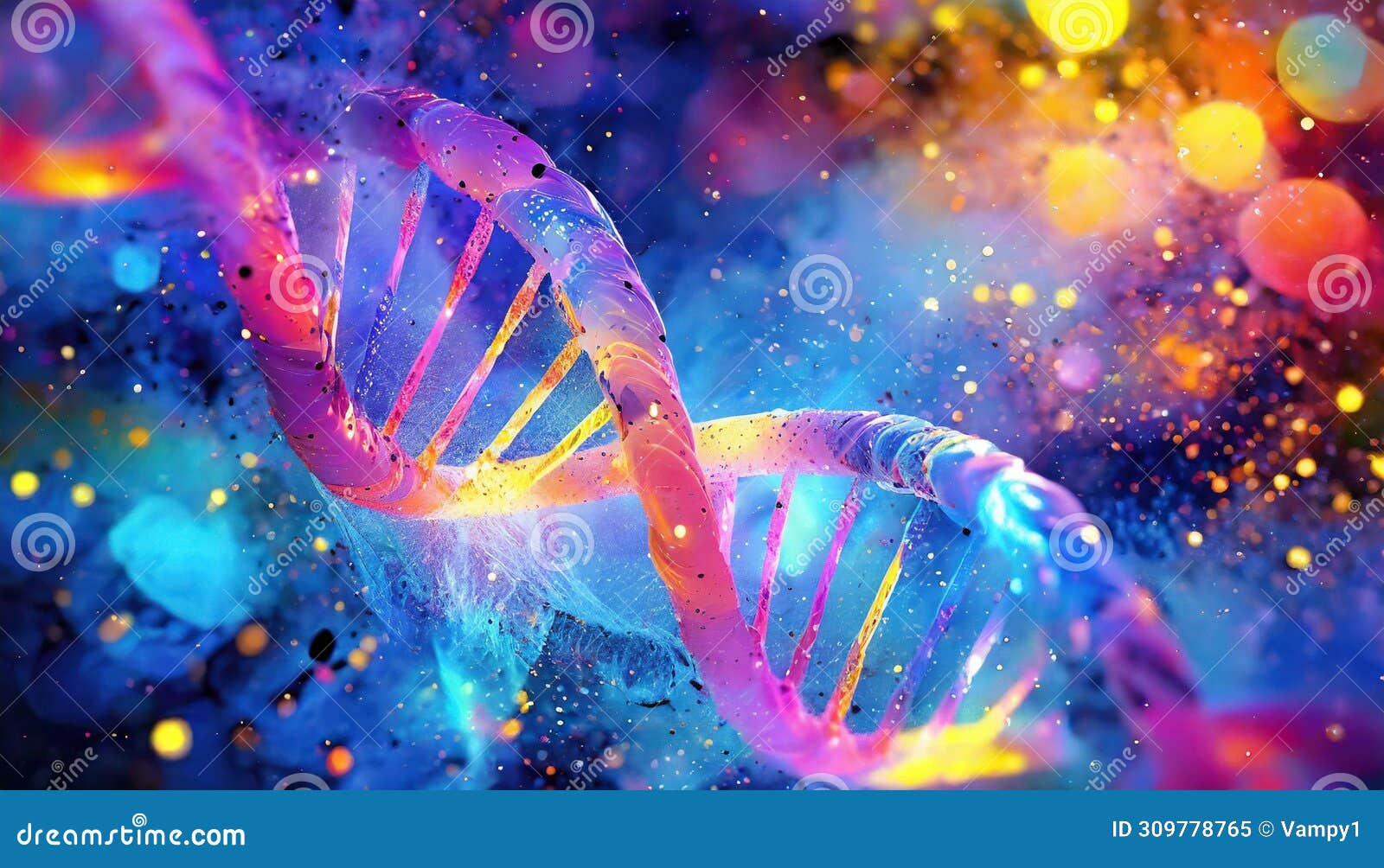 DNA Helix, Genetic Instructions Used in the Growth. Generated Image ...