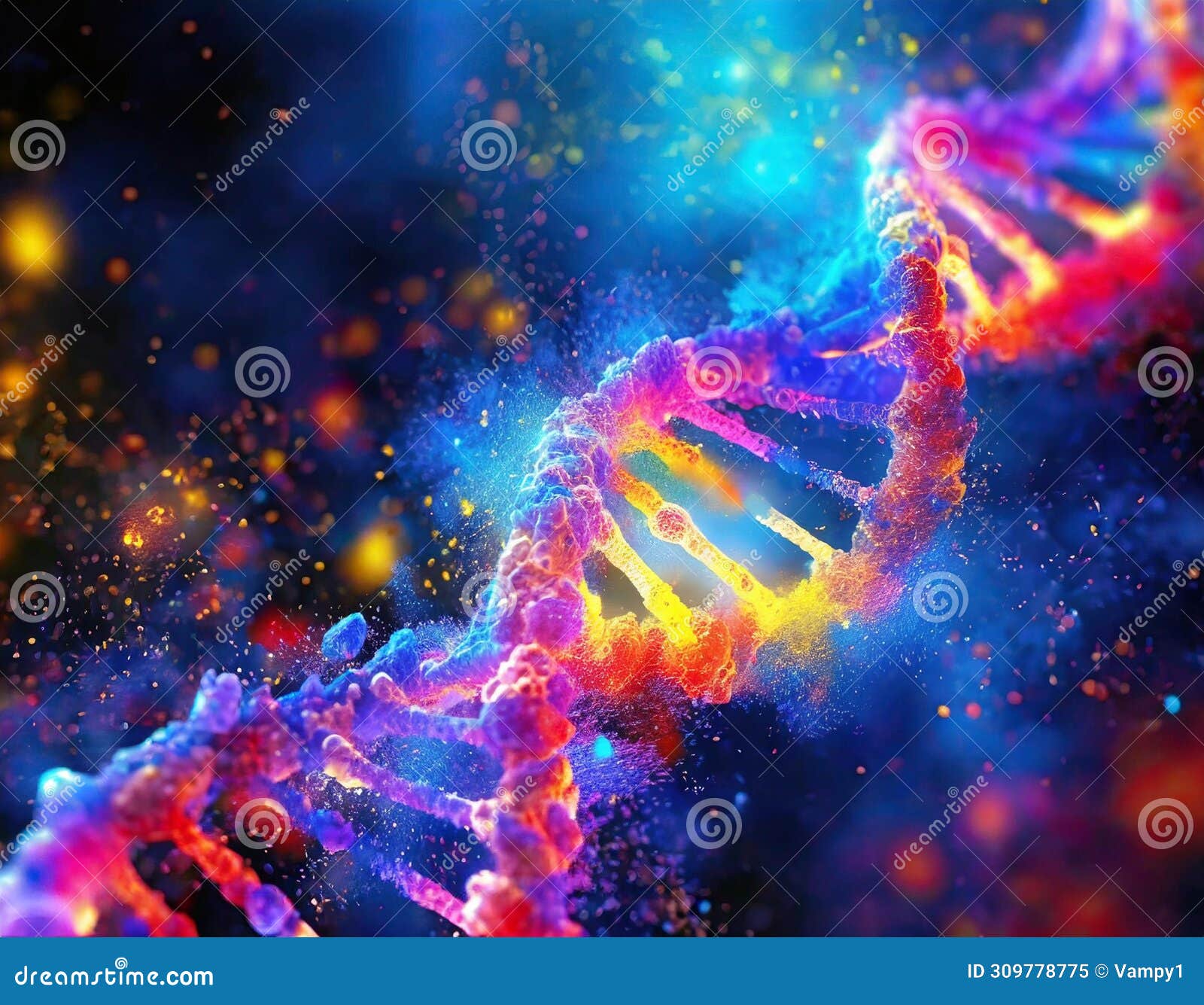 DNA Helix, Genetic Instructions Used in the Growth. Generated Image ...