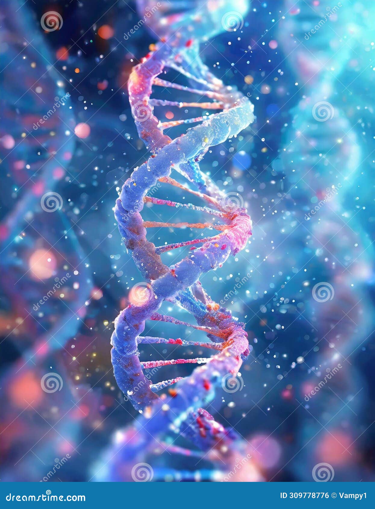 DNA Helix, Genetic Instructions Used in the Growth. Generated Image ...