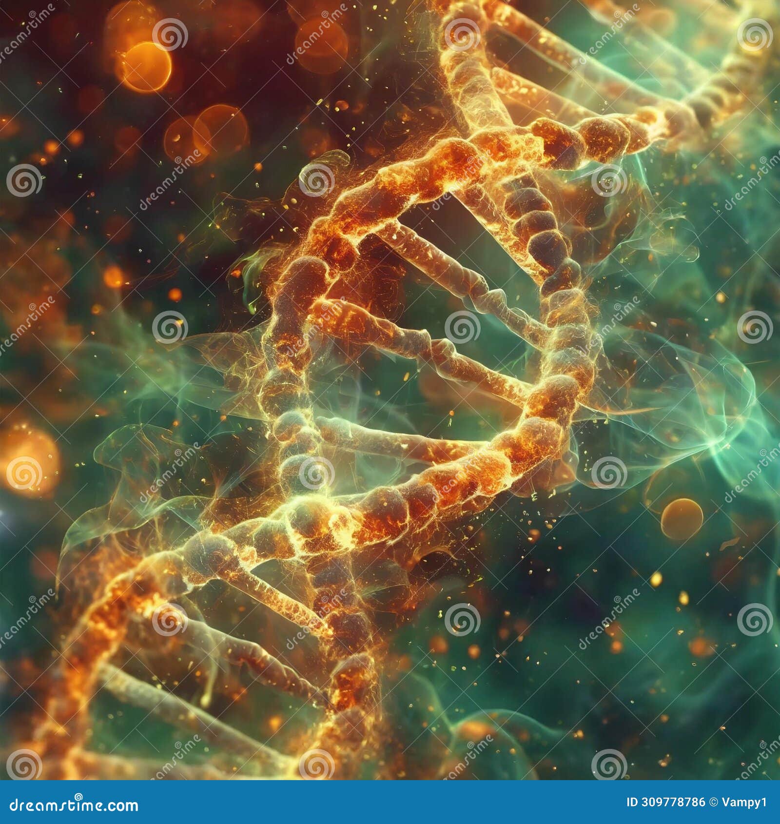 DNA Helix, Genetic Instructions Used in the Growth. Generated Image ...