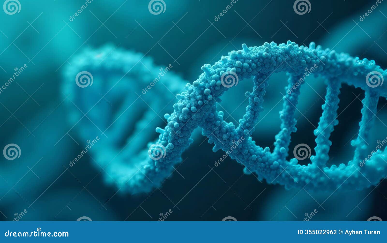 DNA Helix, Golden Structure, Blue Molecules, Hexagonal Grid, Reflective ...