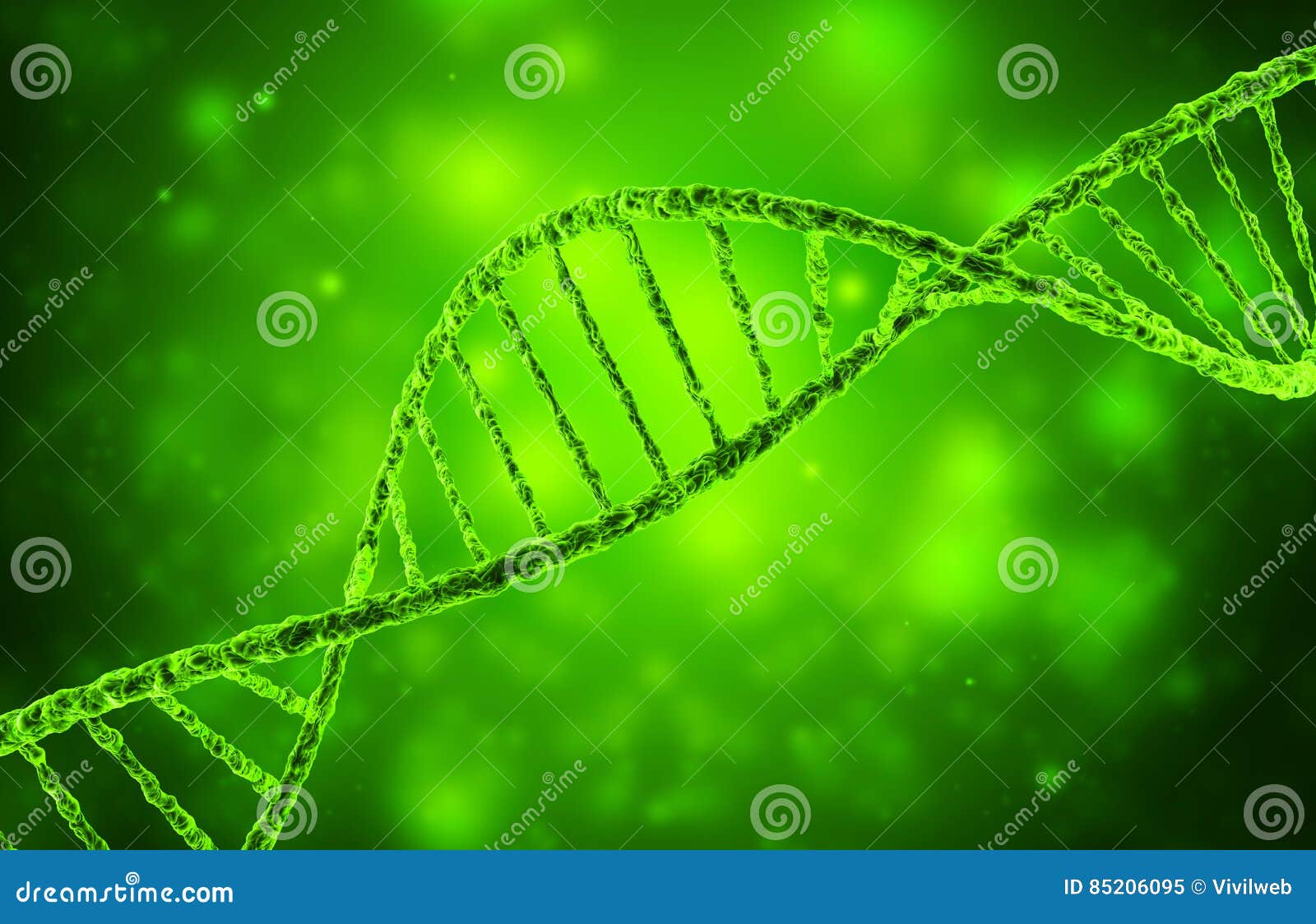 DNA Helix in Green Background Stock Illustration - Illustration of ...