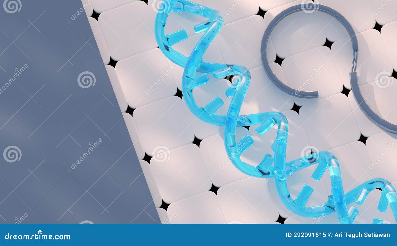 DNA Helix on the Grid Pattern Background Stock Illustration ...