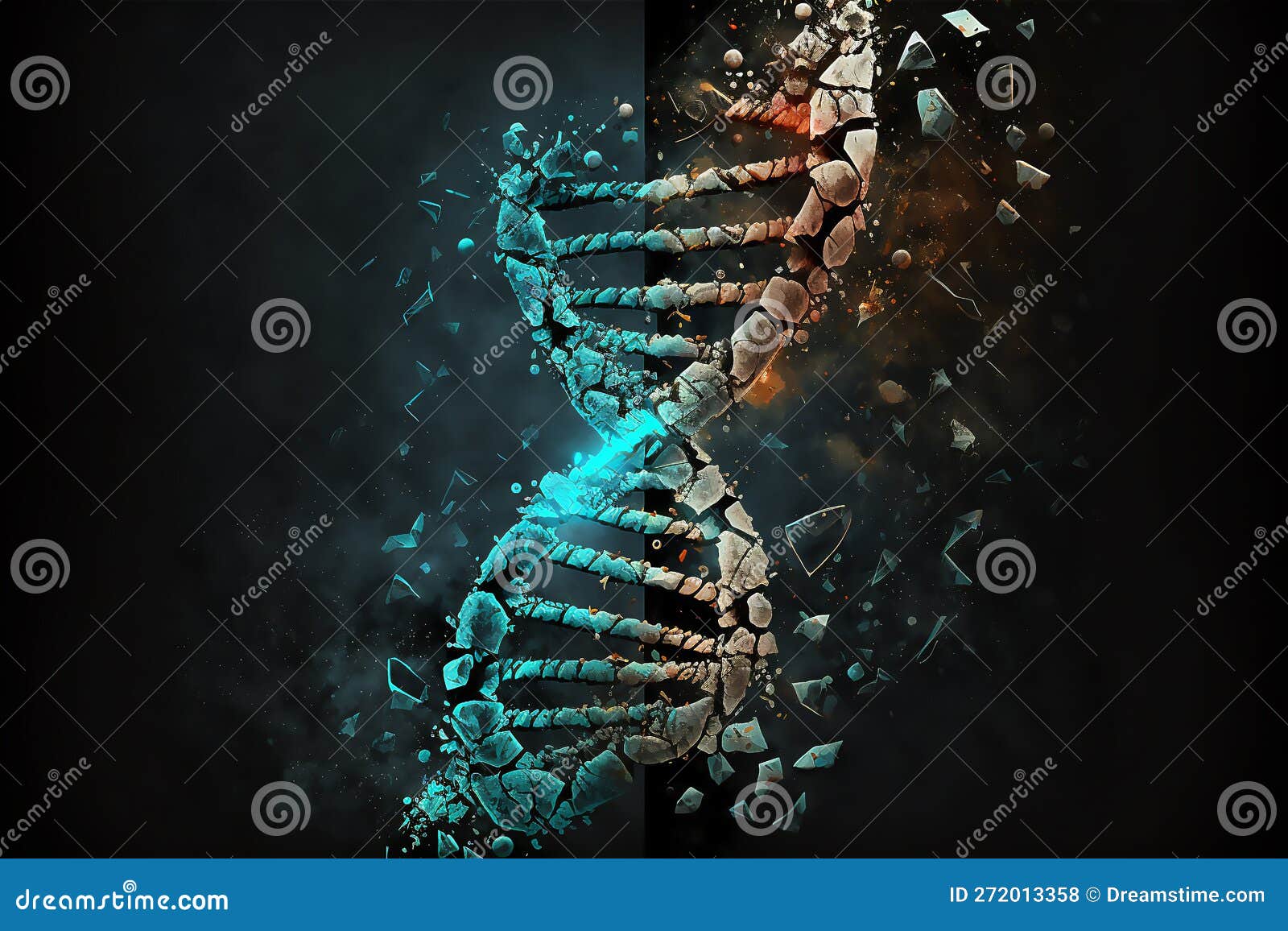 DNA Helix Illustration Structure in Different Colour. Generative Ai ...