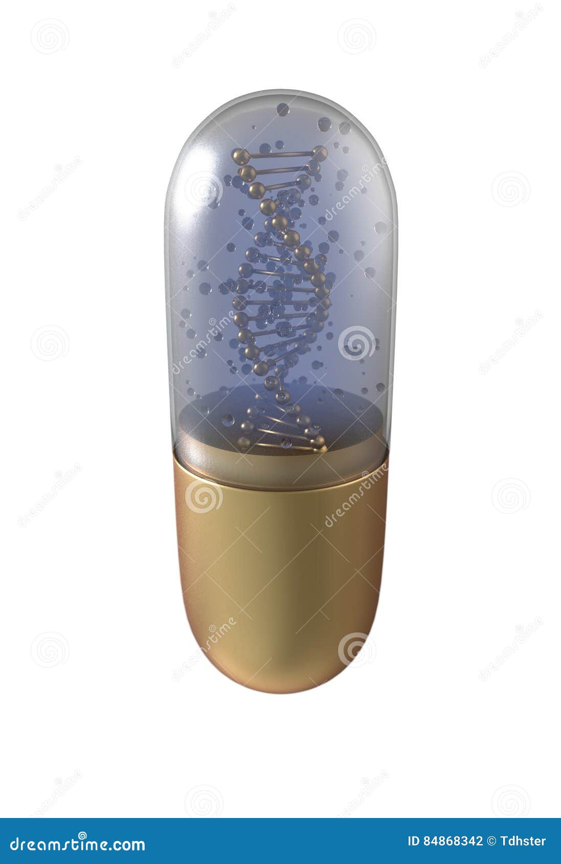 DNA Helix Inside Pill Capsules Standing 3d Illustration Stock ...