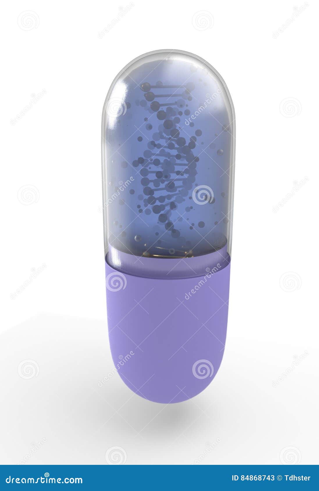 DNA Helix Inside Pill Capsules Standing 3d Illustration Stock ...
