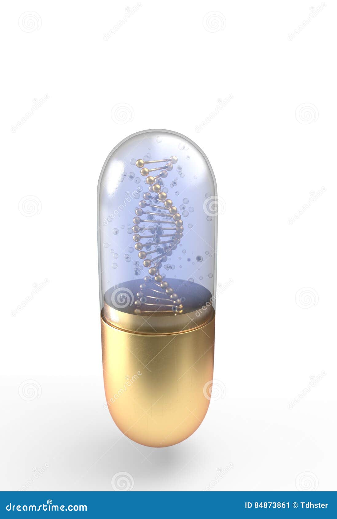 DNA Helix Inside Pill Capsules Standing 3d Illustration Stock ...
