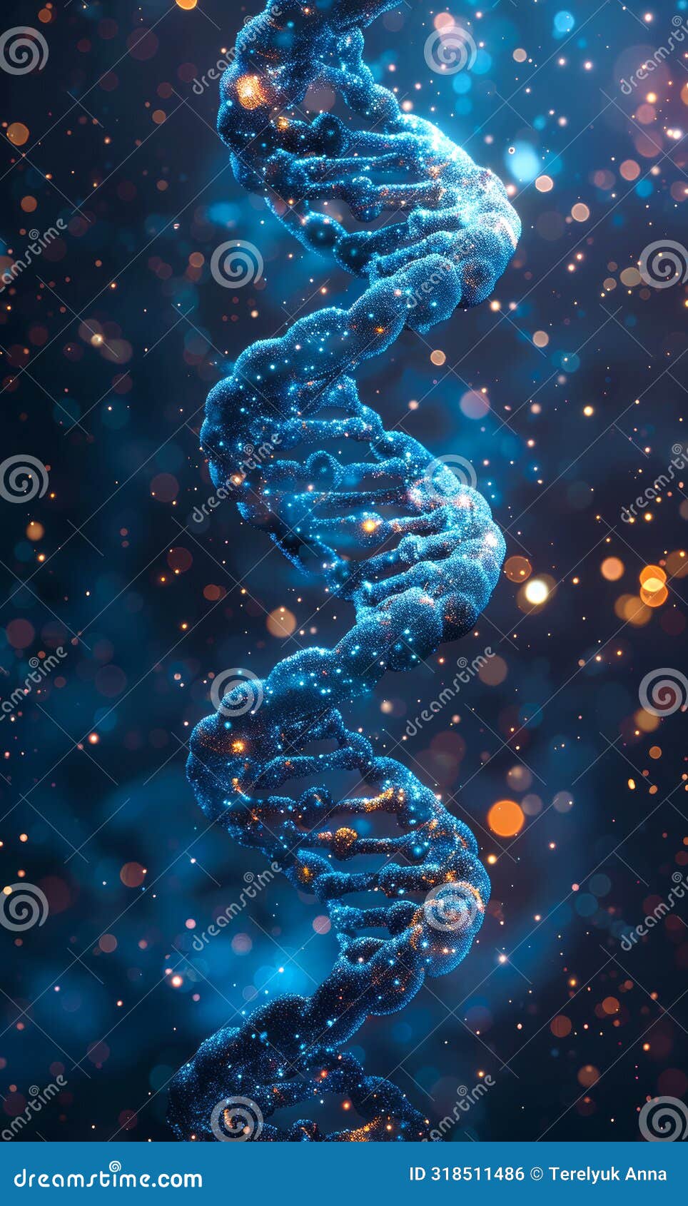 DNA Helix is Located in Front of Colored Background Abstract Collage ...