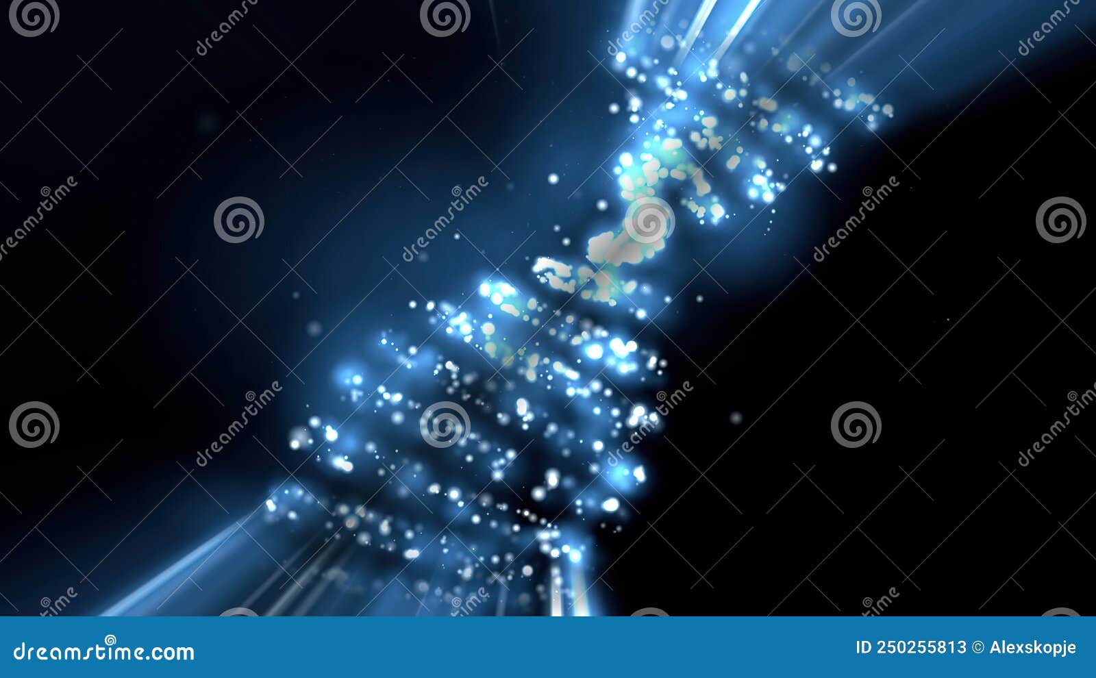 Dna Helix Molecules on Blue Background Stock Illustration ...