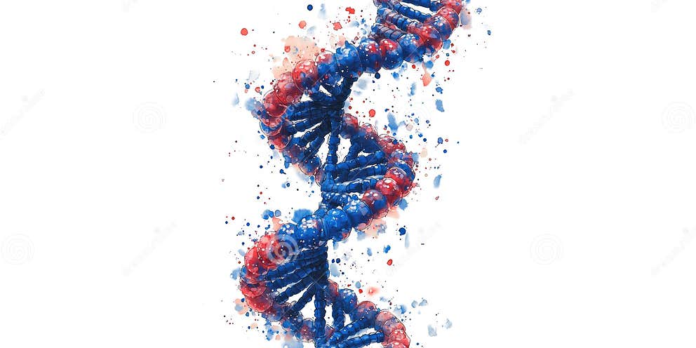 Dna Helix with Red and Blue Molecular Structure Isolated on Transparent ...