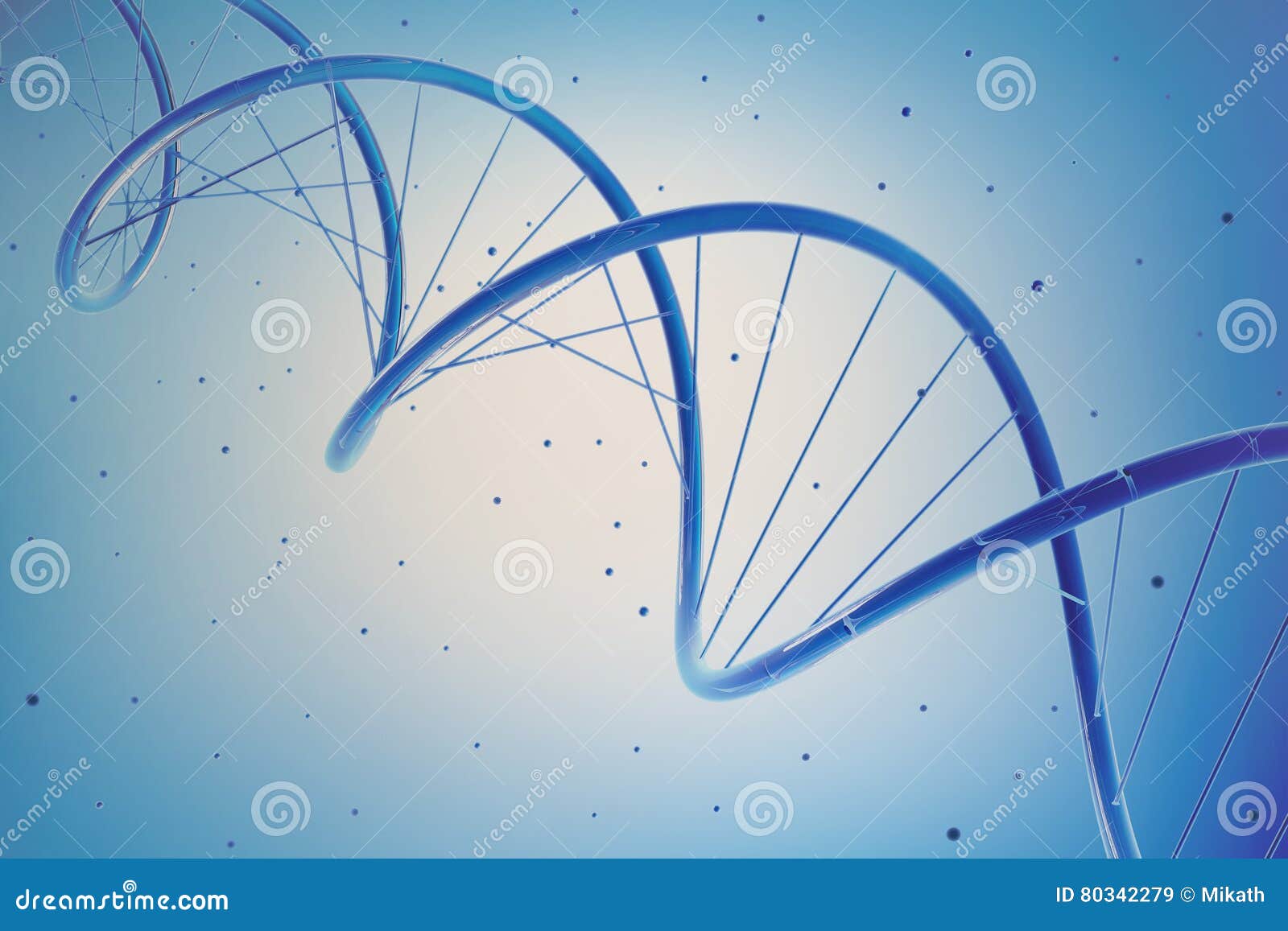 Dna Helix Strand Genetic Cells in Blue Stock Illustration ...