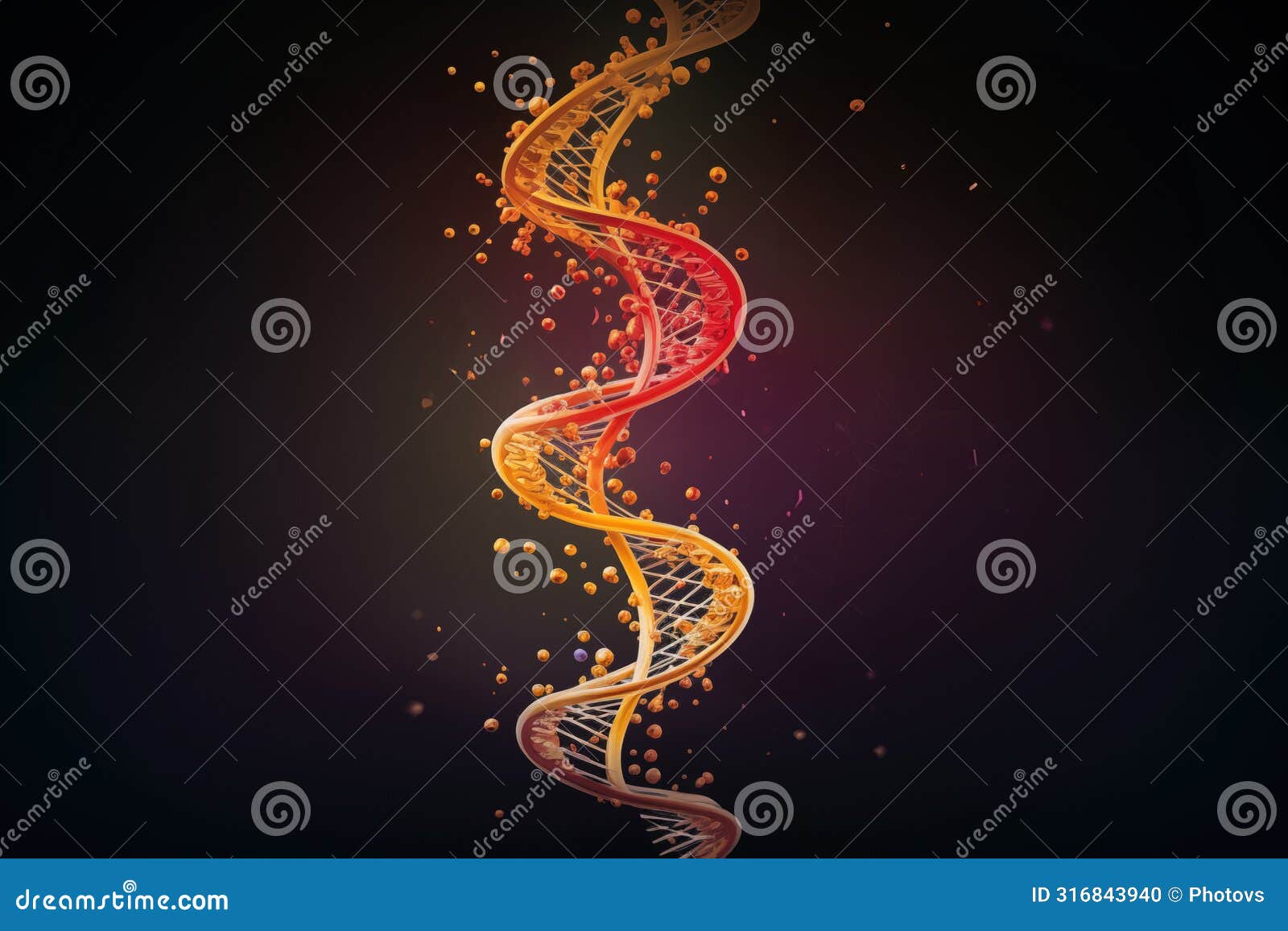 DNA Helix Structure Digital 3D Rendering Illustration in Molecule ...