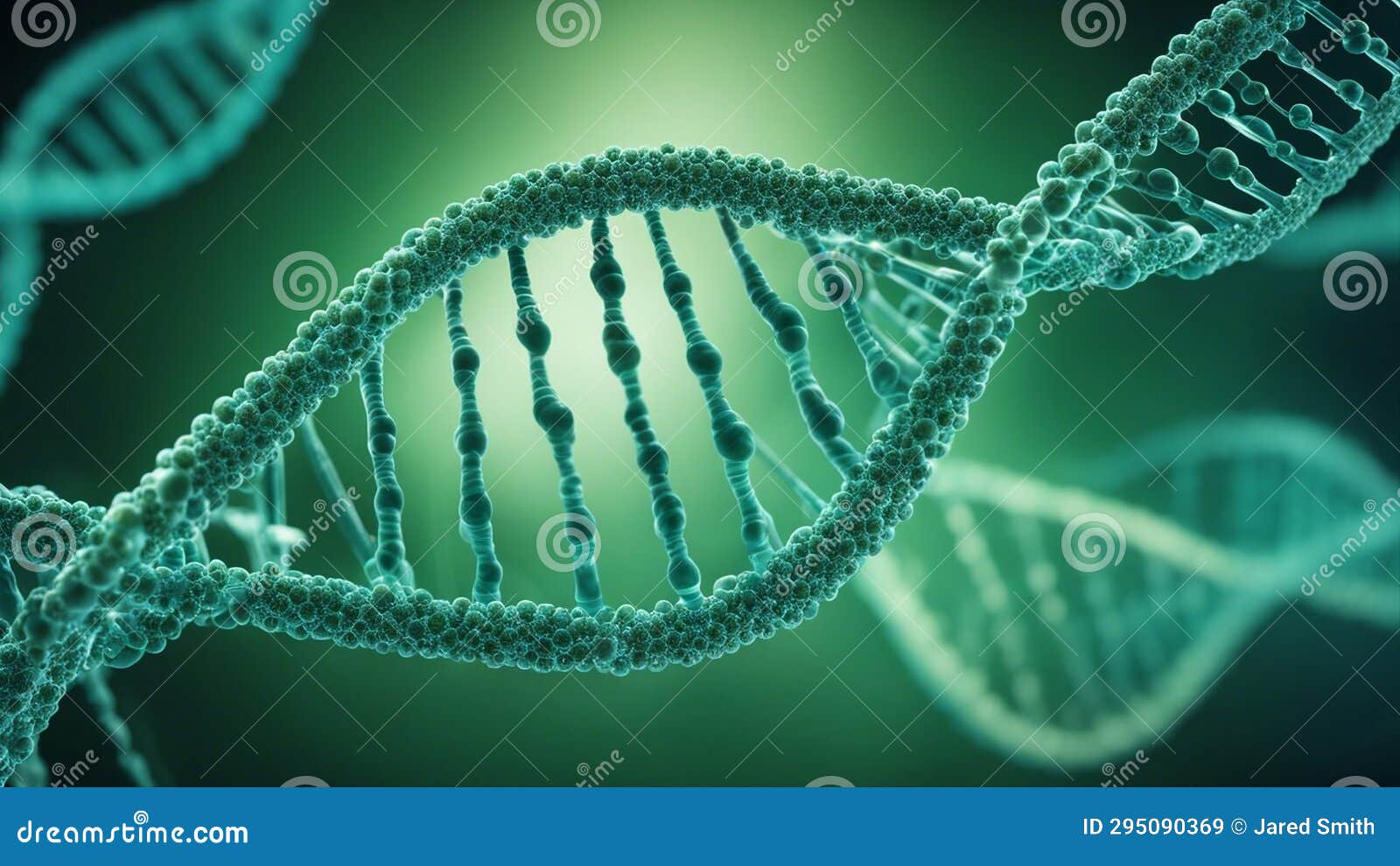 Dna Helix _ a DNA Structure with a Long Double Helix and a Depth View ...