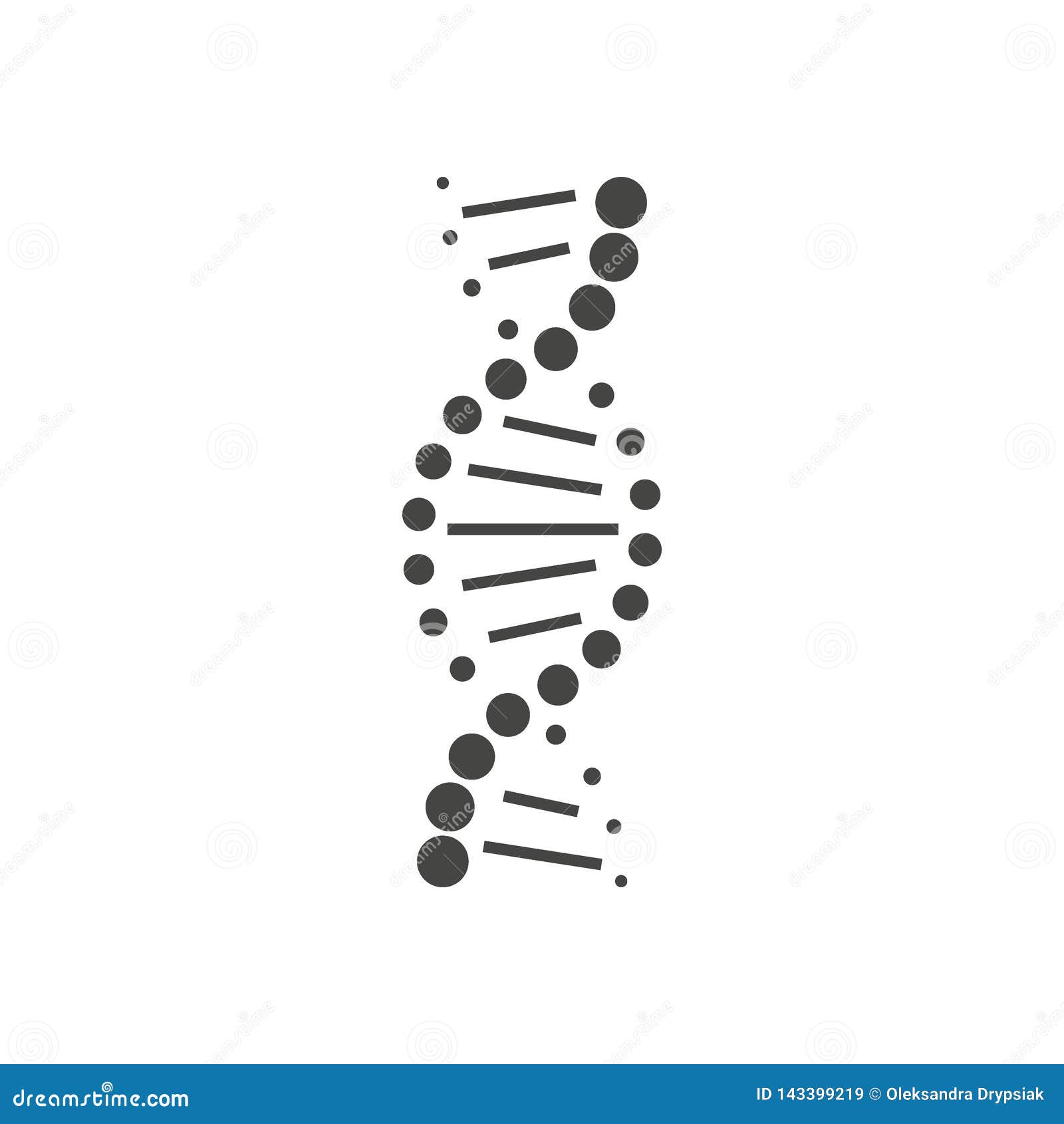 DNA Helix Symbol Or Sign Illustration On White Background. Cartoon ...