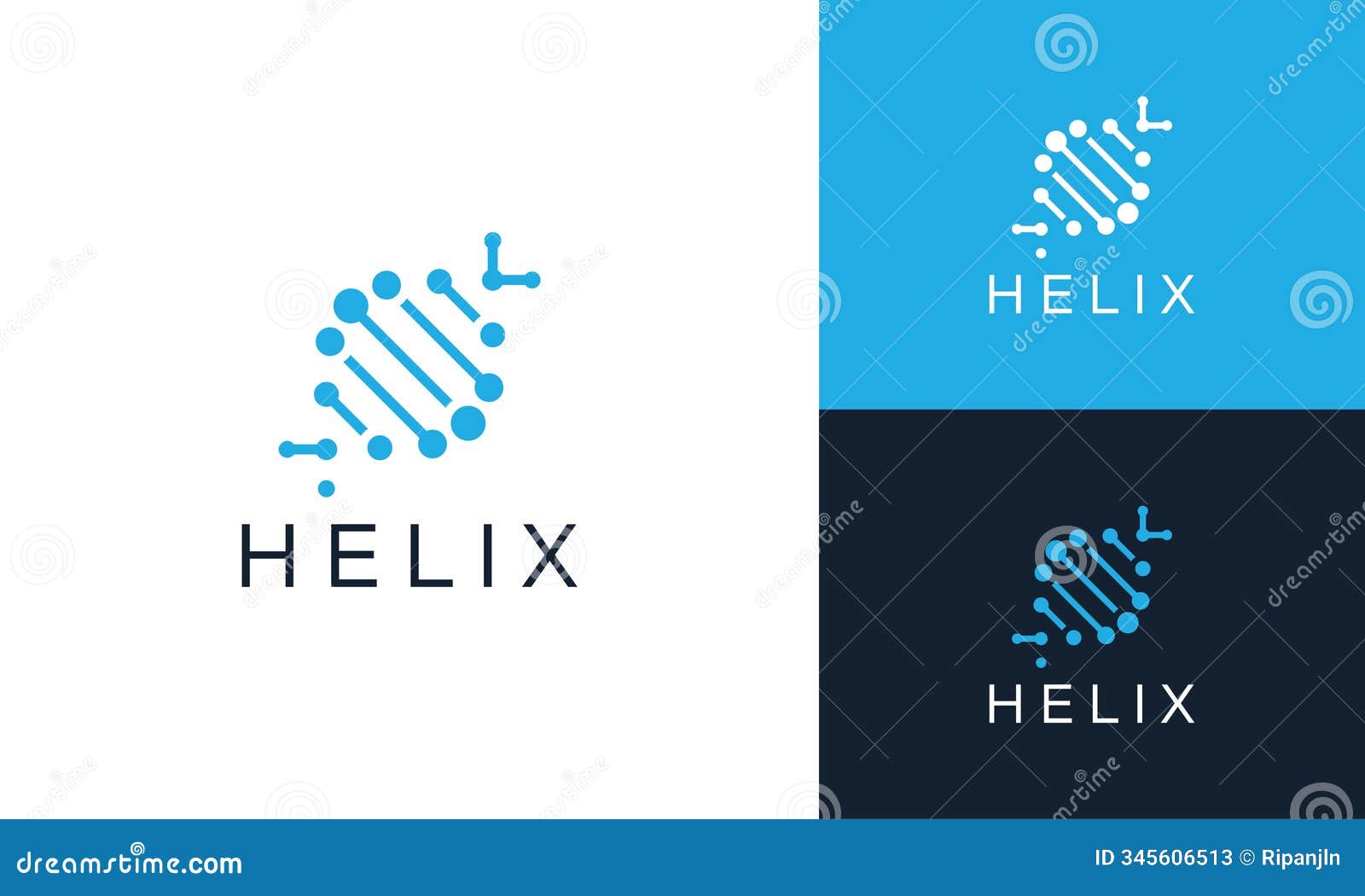 DNA Helix Technology Network Logo Design Inspiration Stock Illustration ...